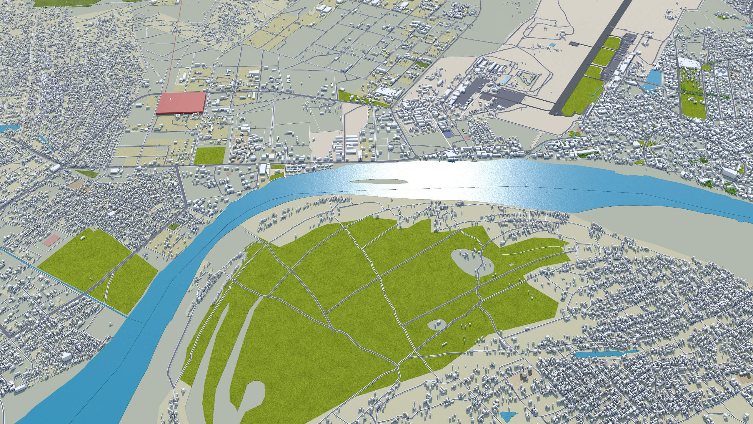 N Djamena Chad 3D Model 30km by 3dstudio