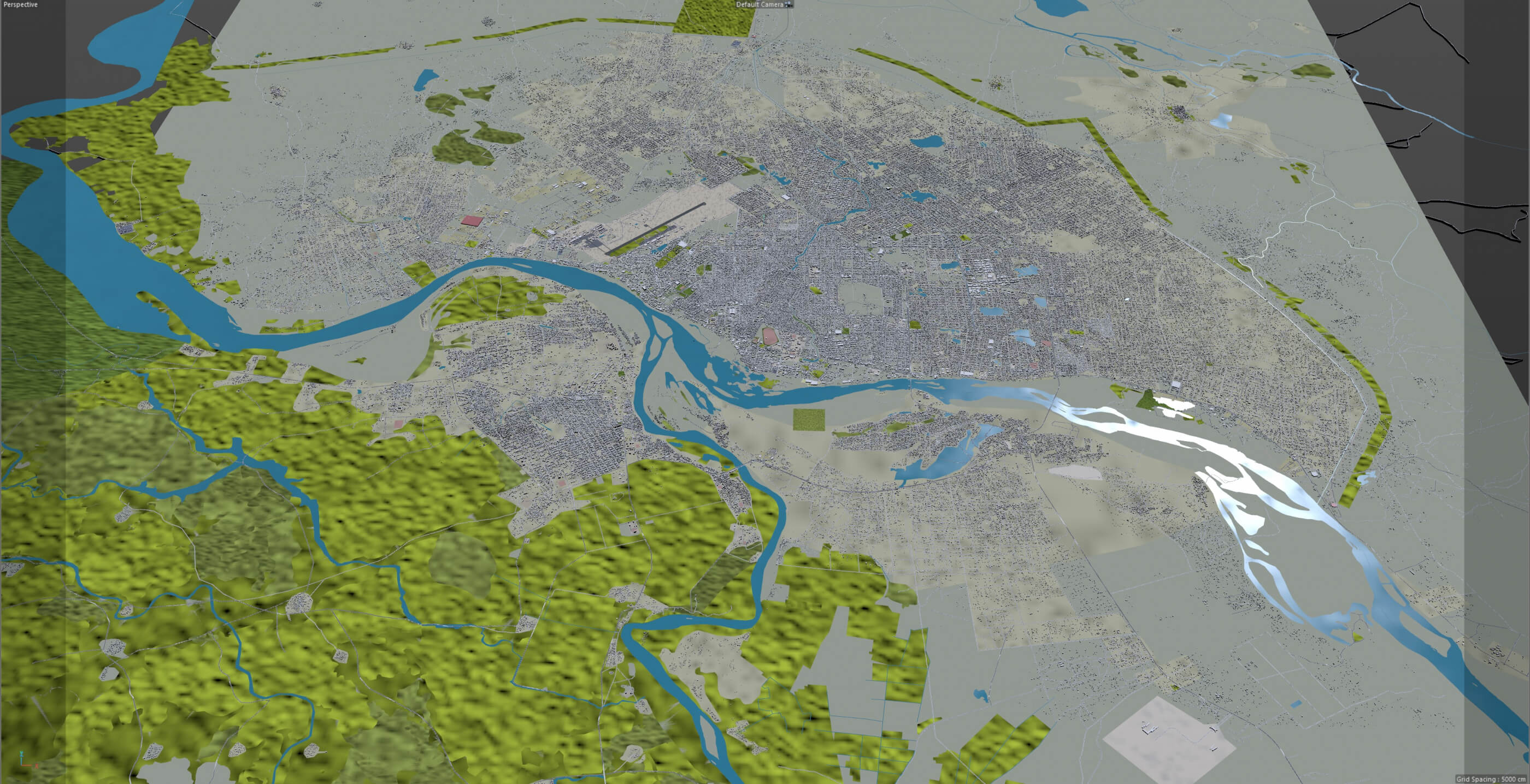N Djamena Chad 3D Model 30km by 3dstudio
