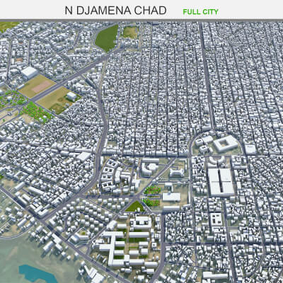 N Djamena Chad 3D Model 30km by 3dstudio