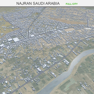 Najran City Saudi Arabia 30km - 3D Model by 3dstudio