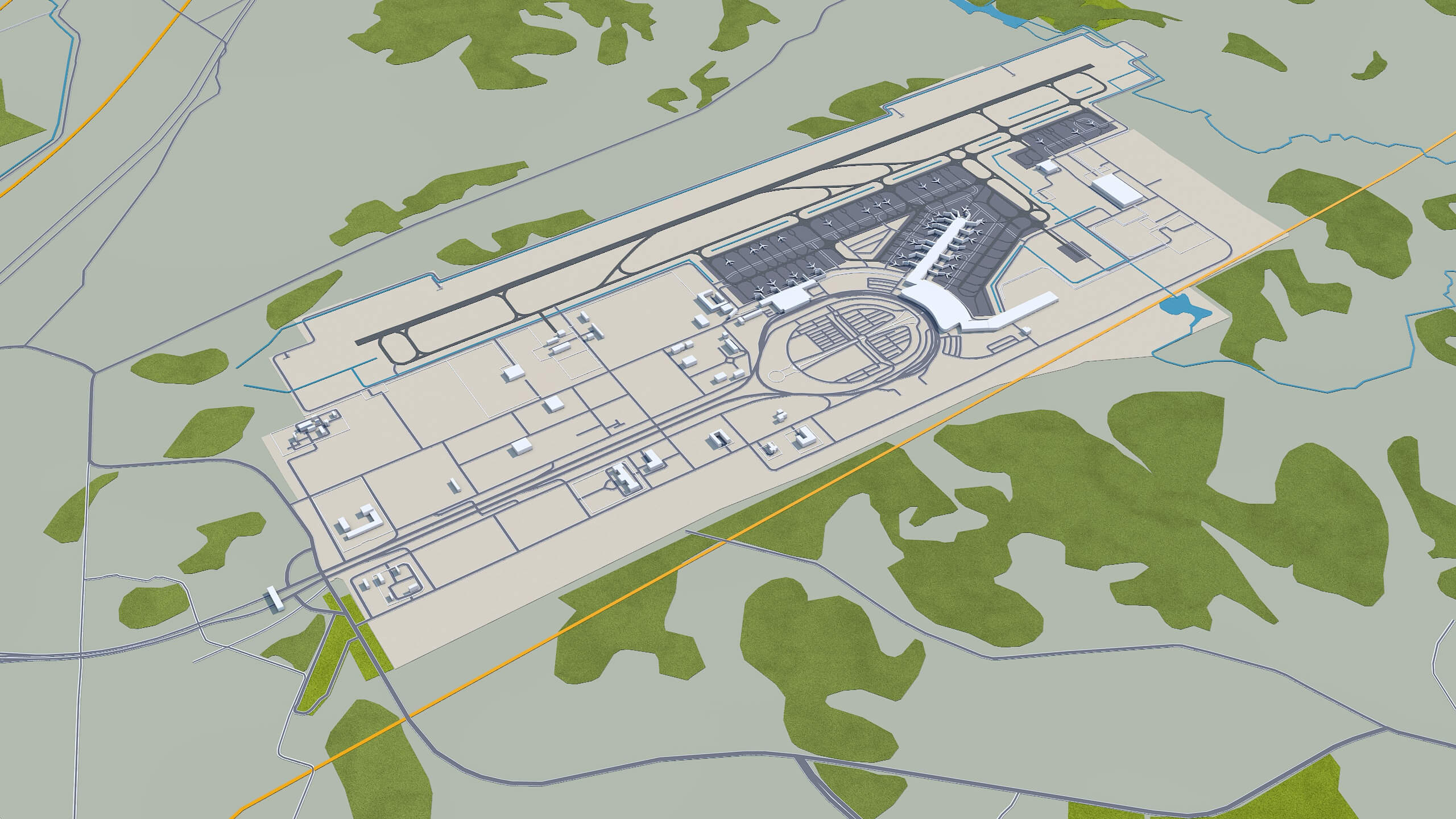 Nampula City Mozambique 3D Model 15km by 3dstudio