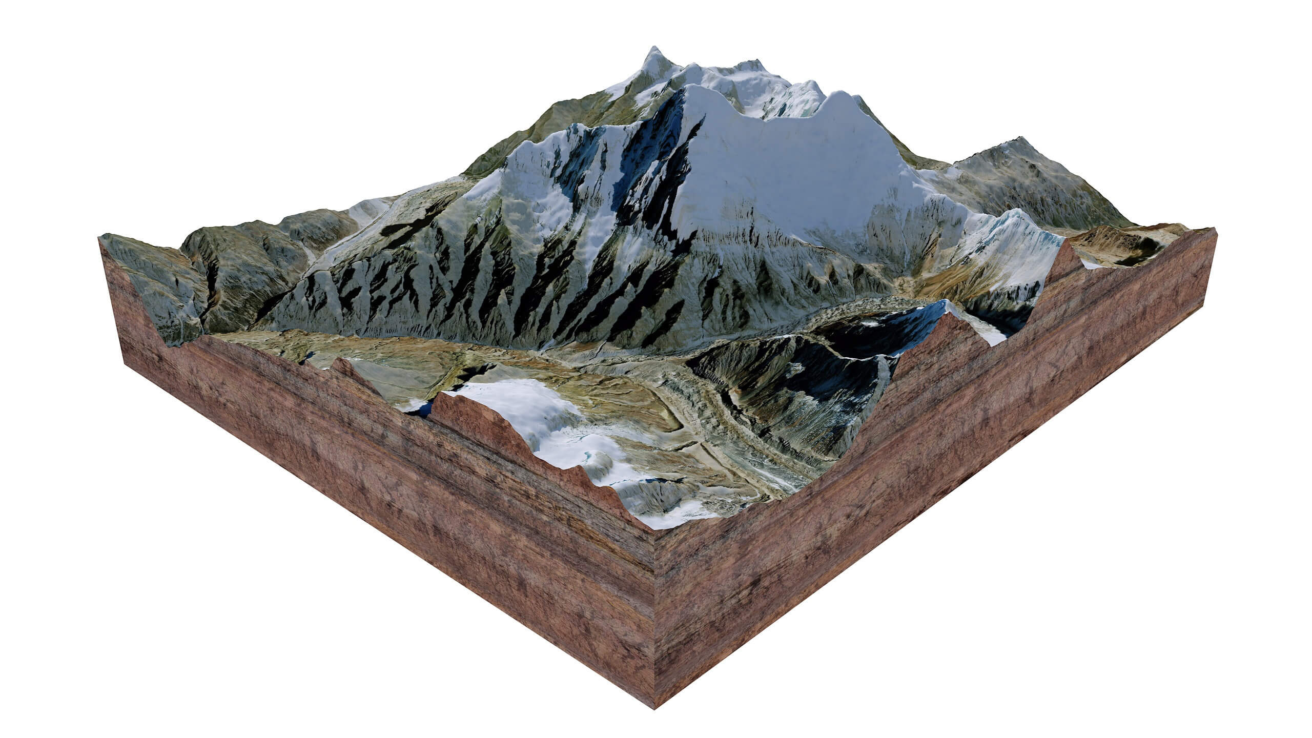 Nanda Devi Uttarakhand India Terrain 3D Model by 3dstudio