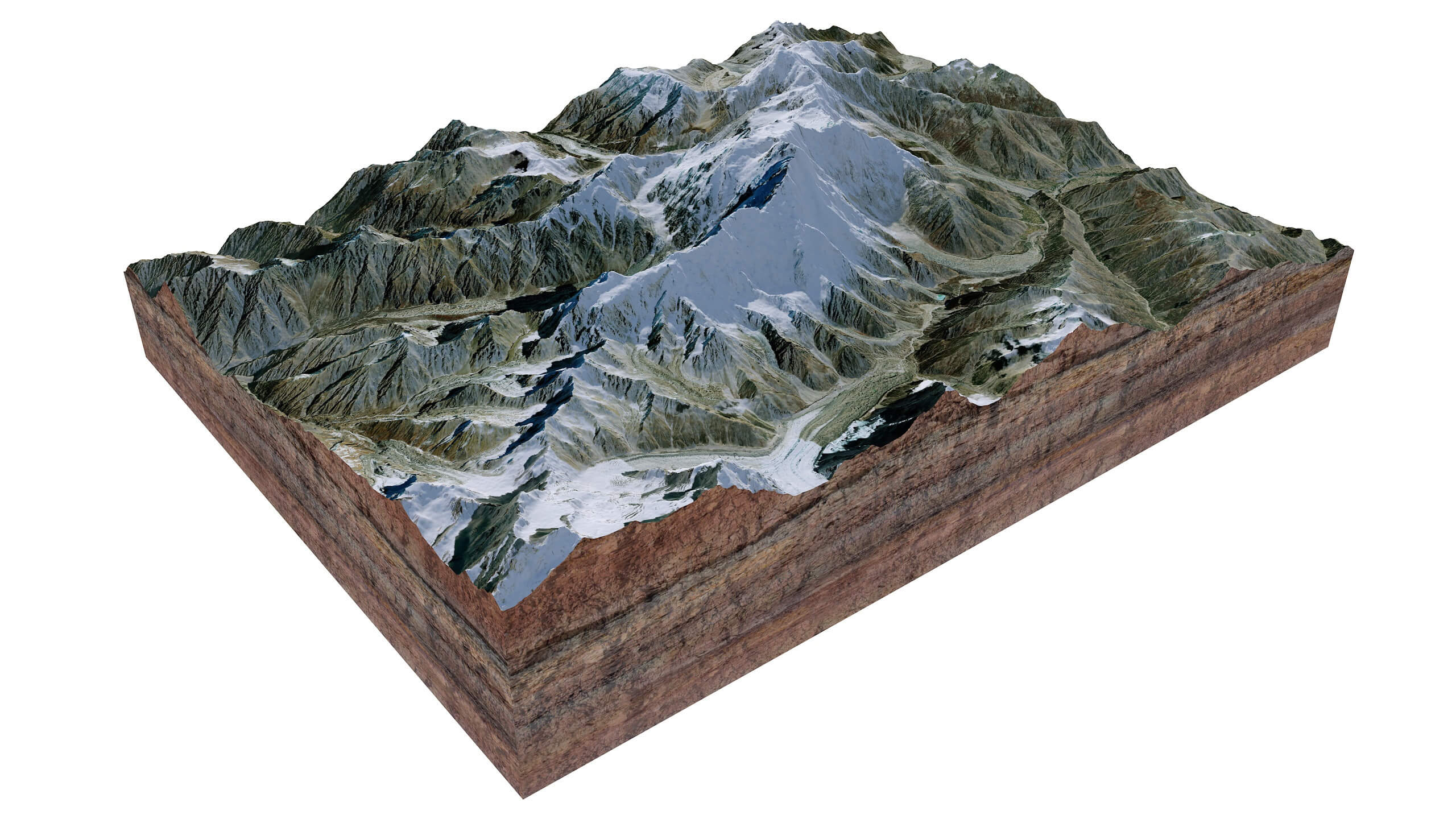 Nanga Parbat Pakistan Terrain 3D Model by 3dstudio
