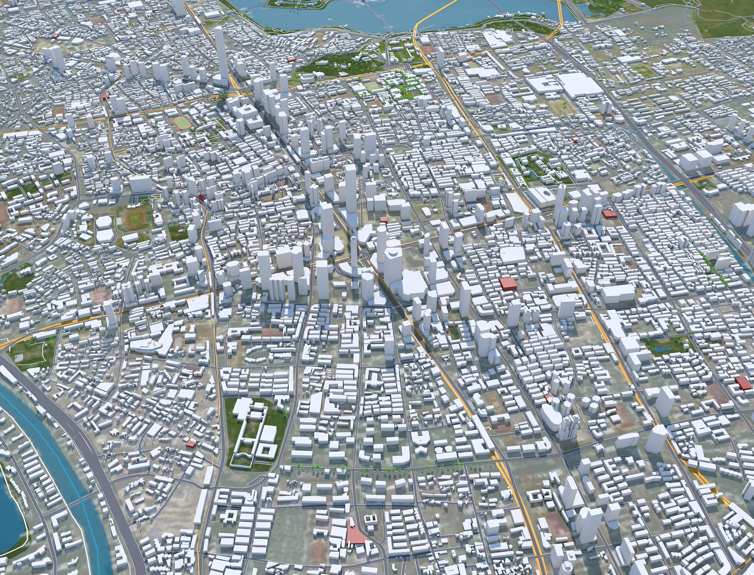 Nanjing City China 3D Model 100km by 3dstudio