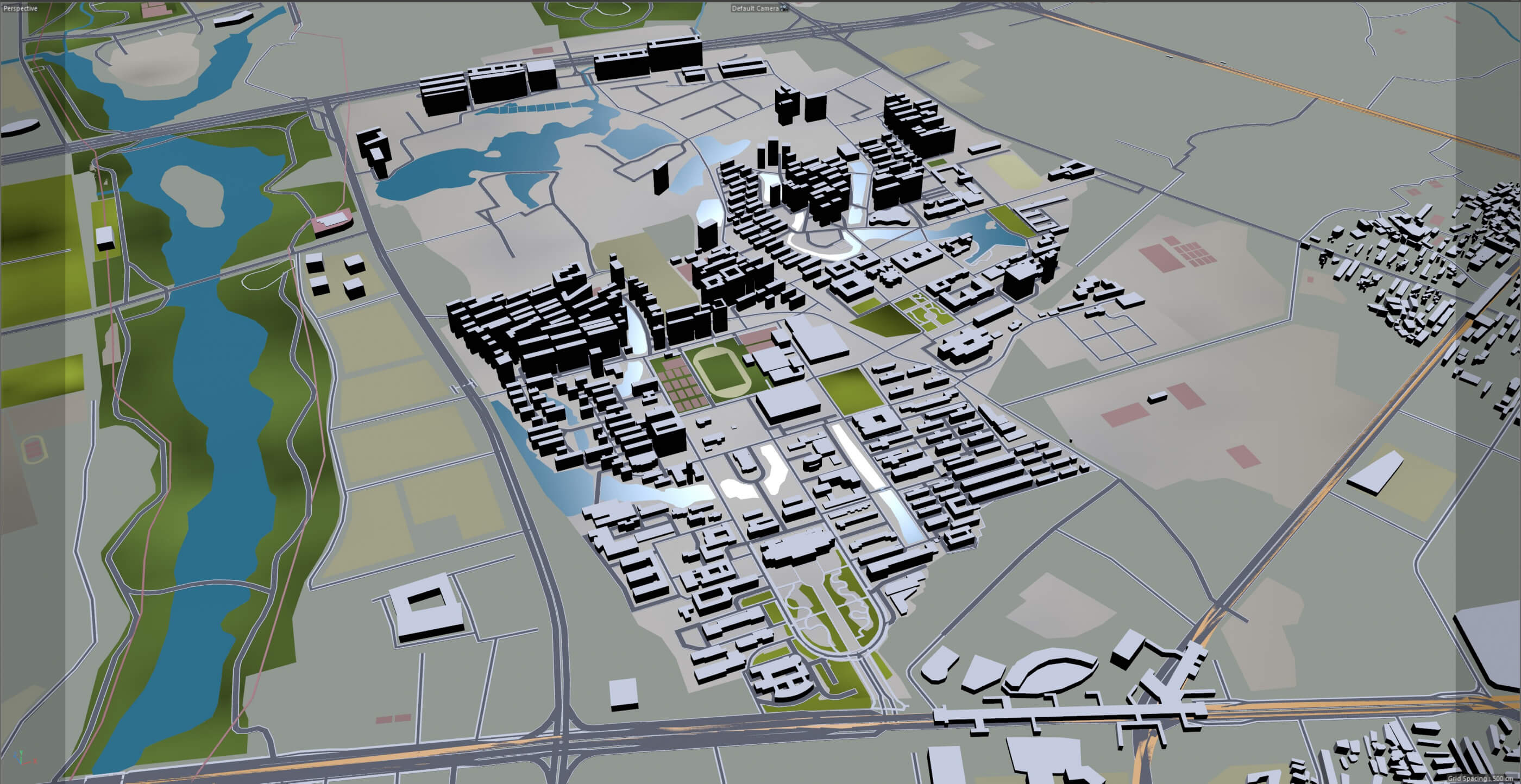 Nanning City Guangxi China 3D Model 50km by 3dstudio