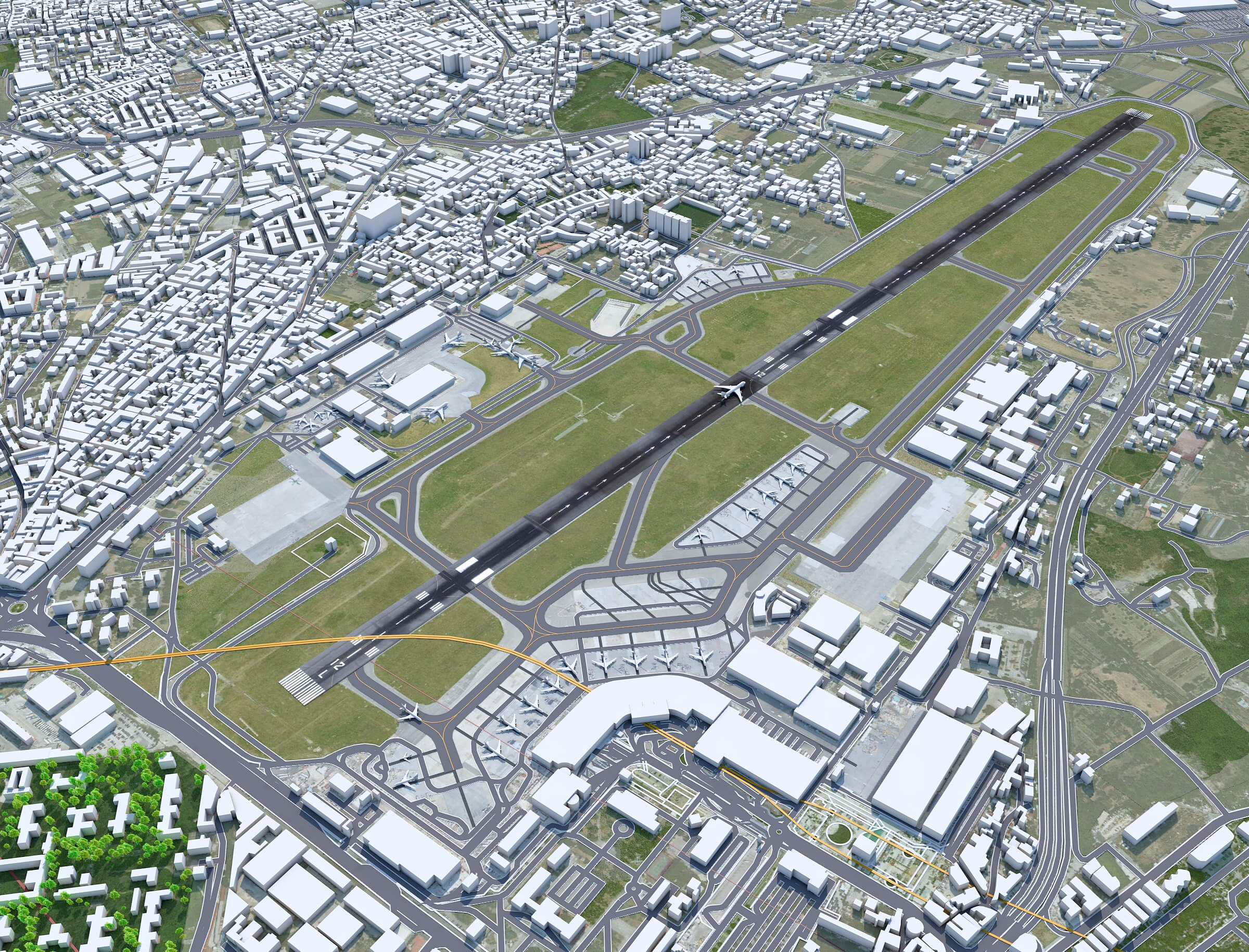 Naples International Airport - 3D Model by 3dstudio