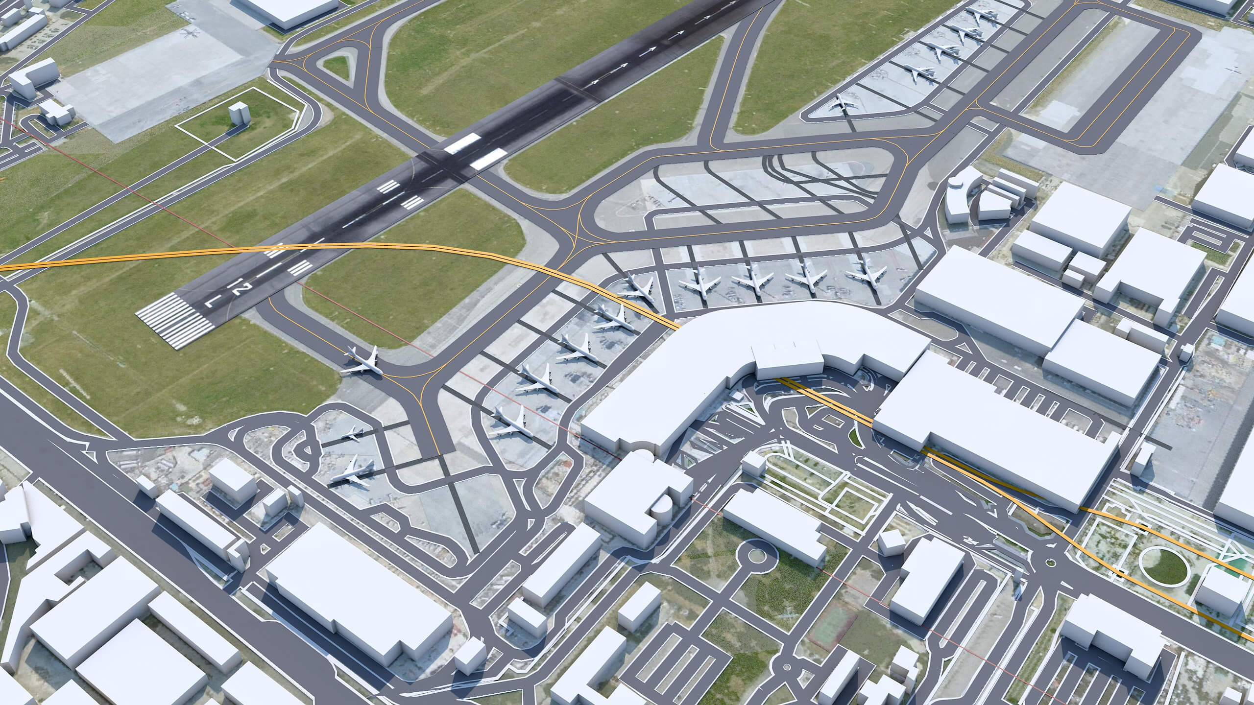 Naples International Airport - 3D Model by 3dstudio