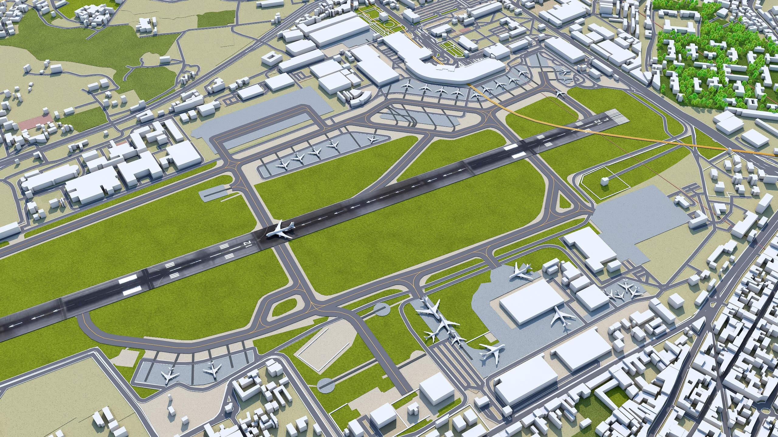 Naples International Airport - 3D Model by 3dstudio