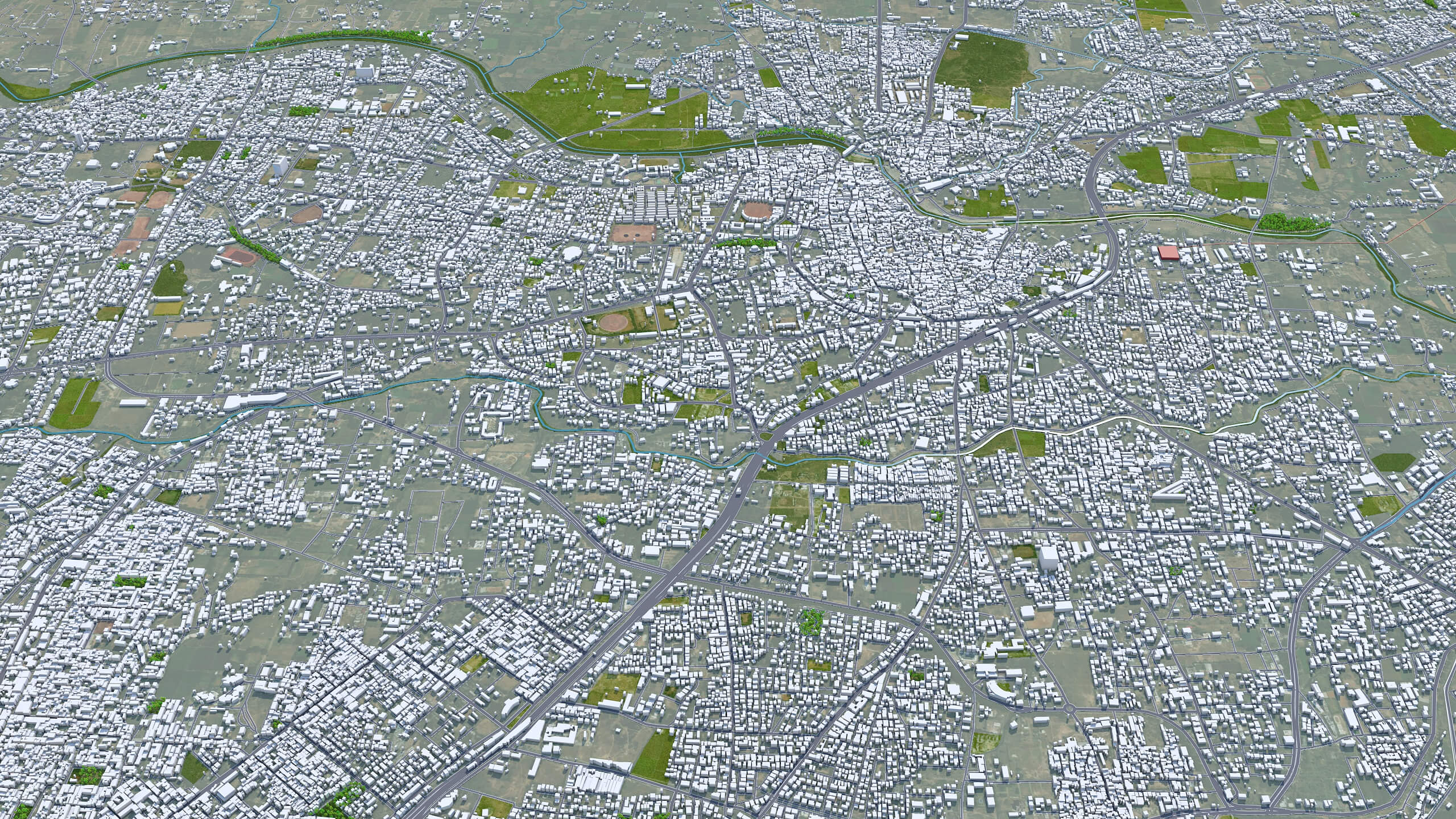 Nashik City Maharashtra India 3D Model 30km by 3dstudio