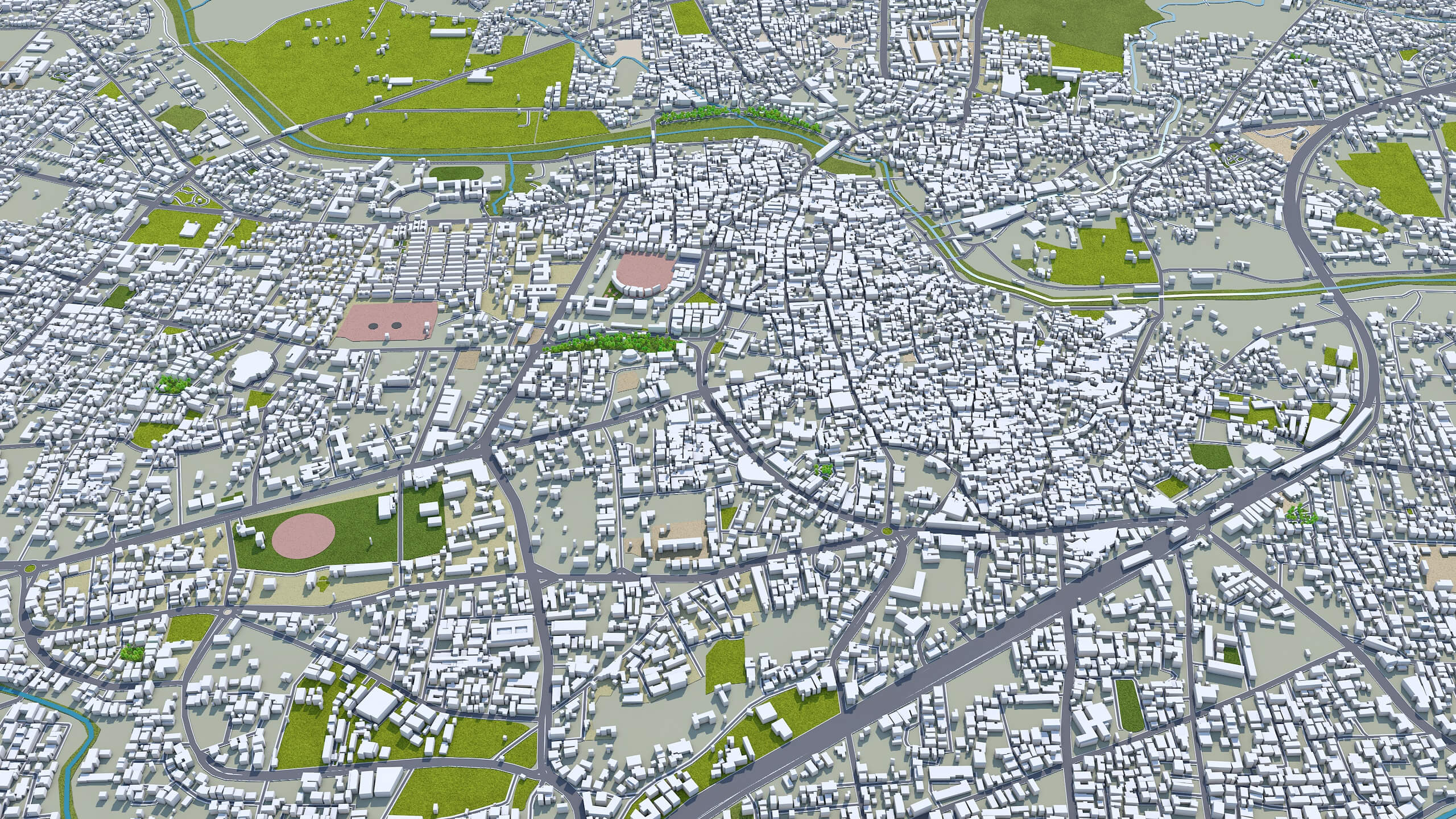 Nashik City Maharashtra India 3D Model 30km by 3dstudio