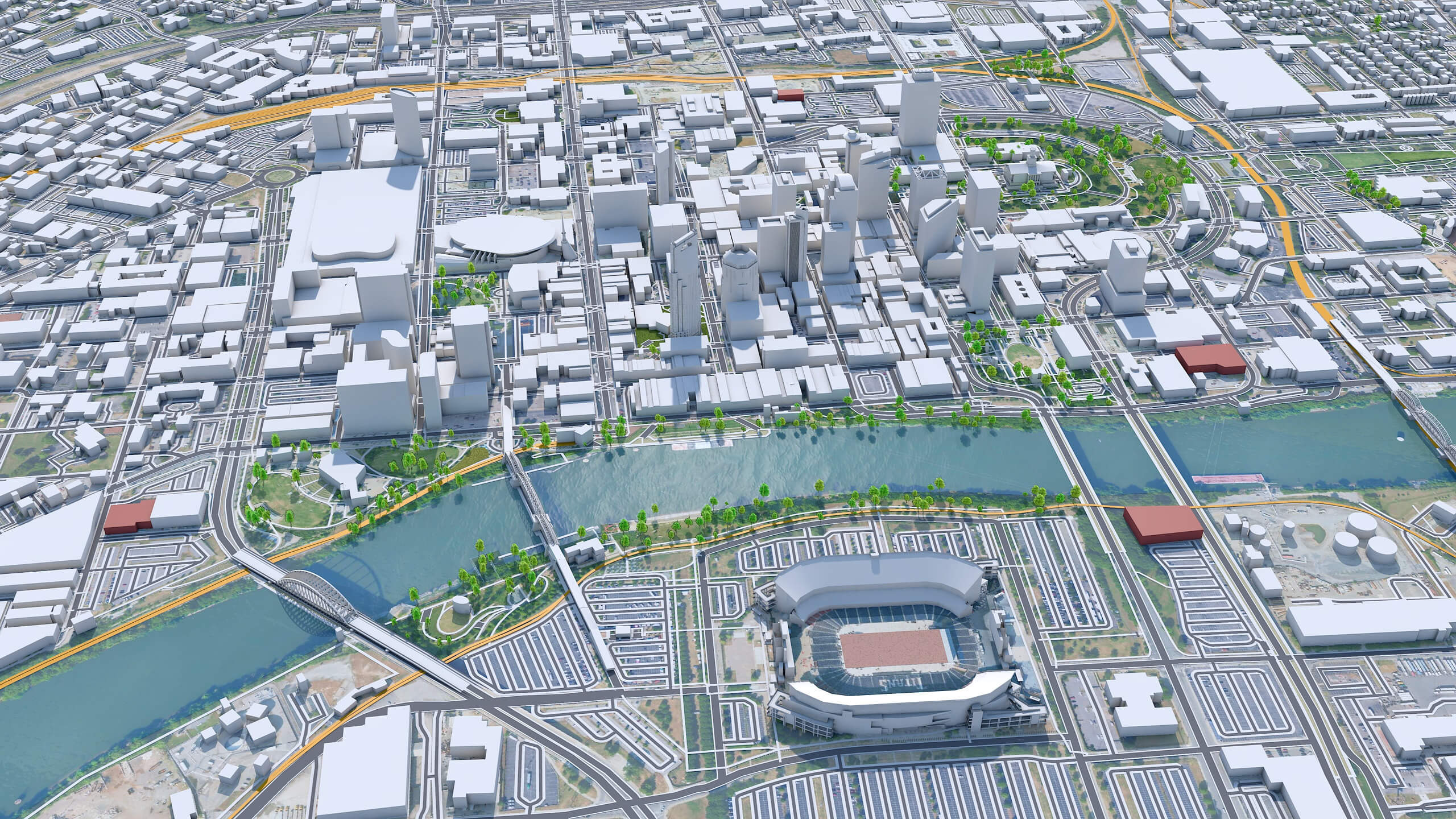 Nashville, Tennessee USA 60km - 3D Model by 3dstudio