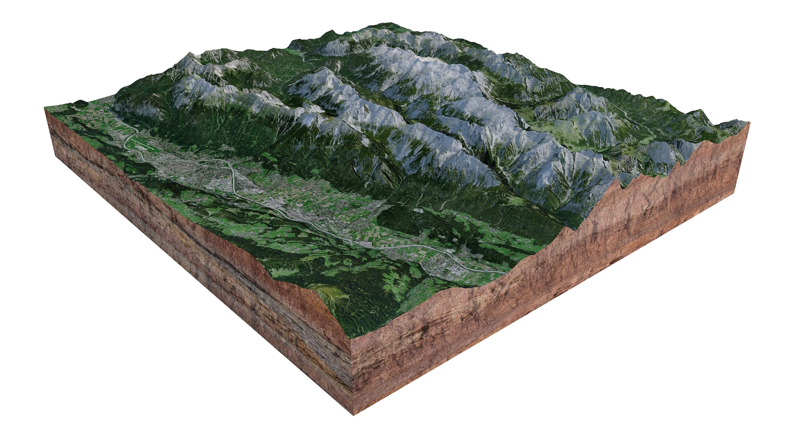 Naturpark Karwendel Austria Terrain 3D Model by 3dstudio