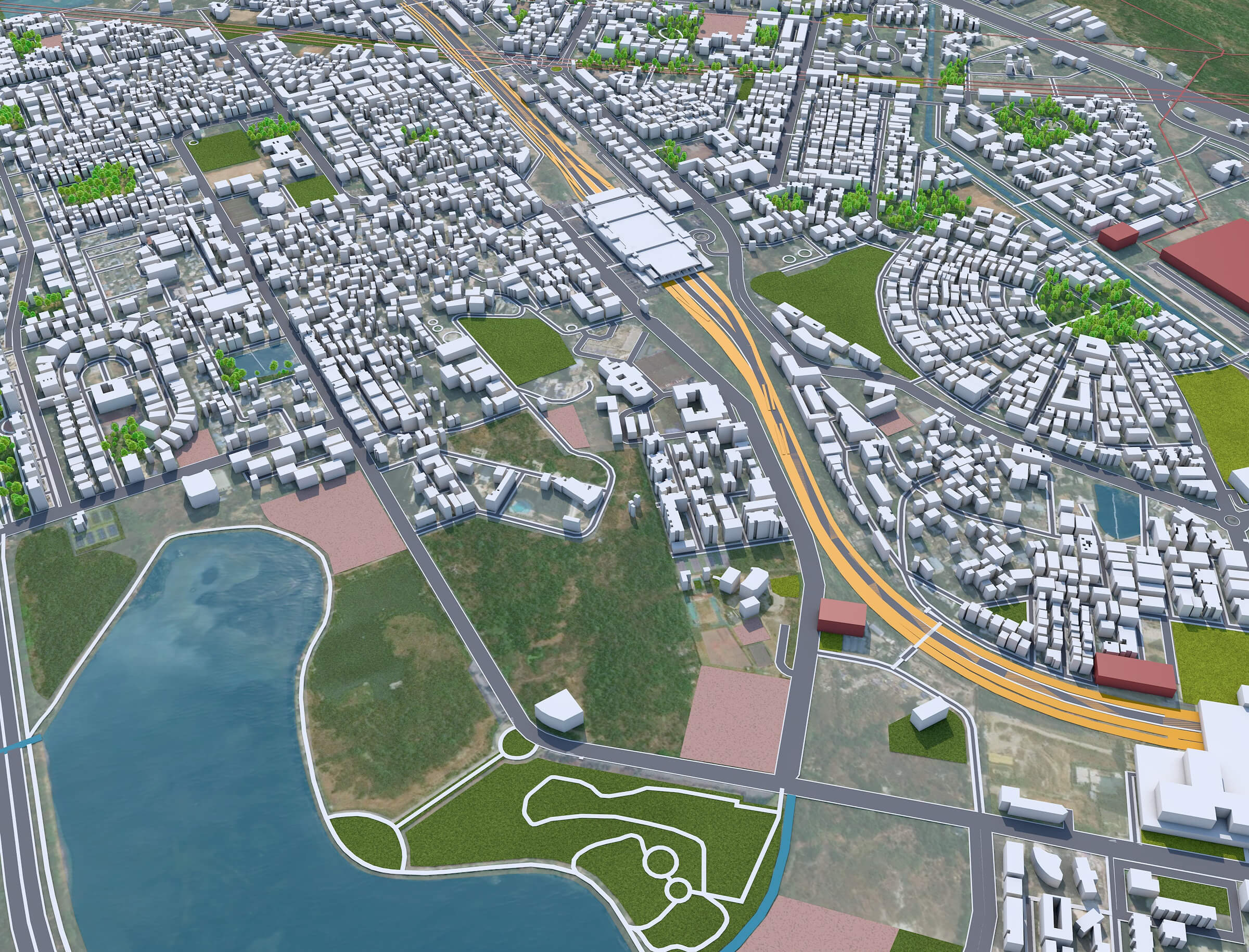 Navi Mumbai Downtown India 10km - 3D Model by 3dstudio