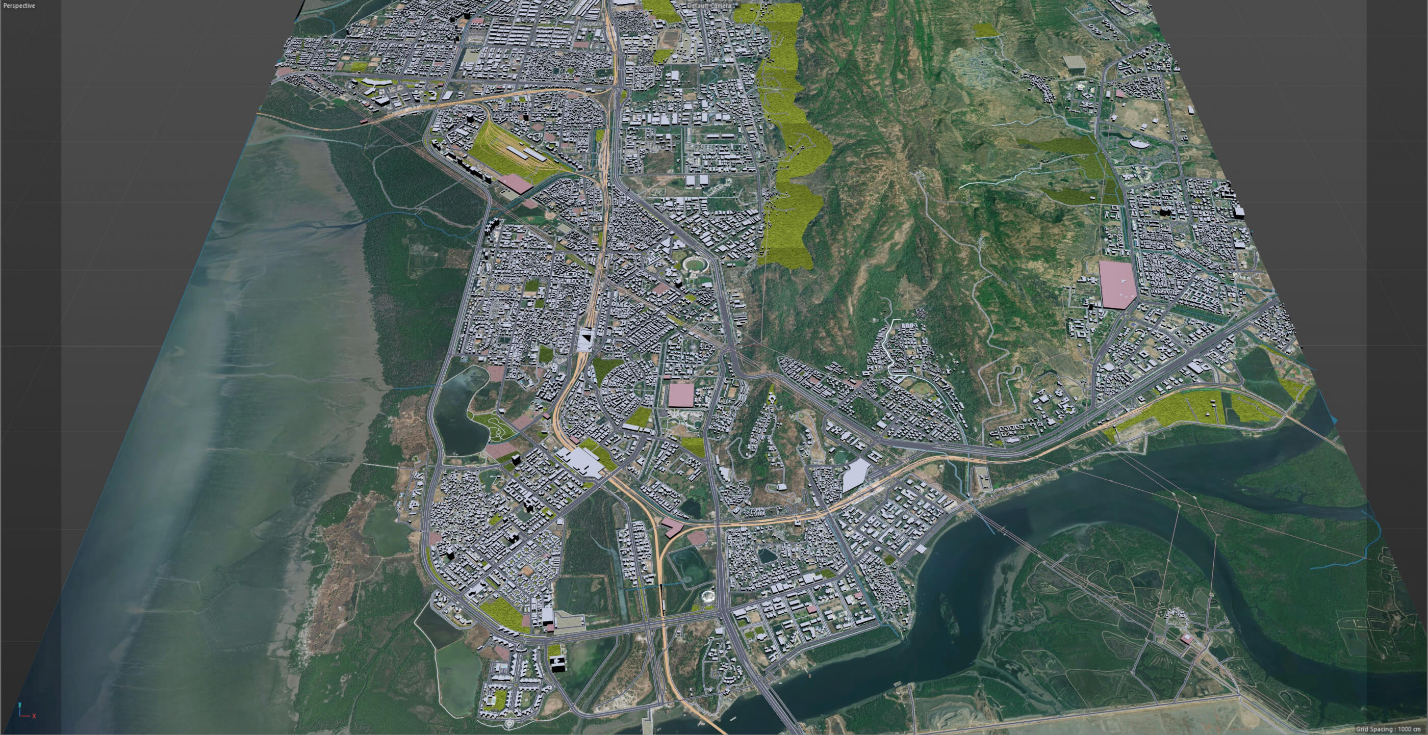 Navi Mumbai Downtown India 10km - 3D Model by 3dstudio