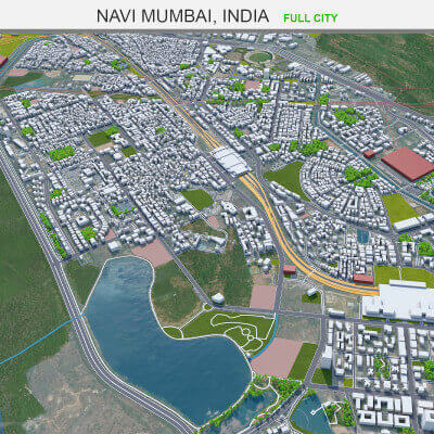 Navi Mumbai, India 60km - 3D Model by 3dstudio