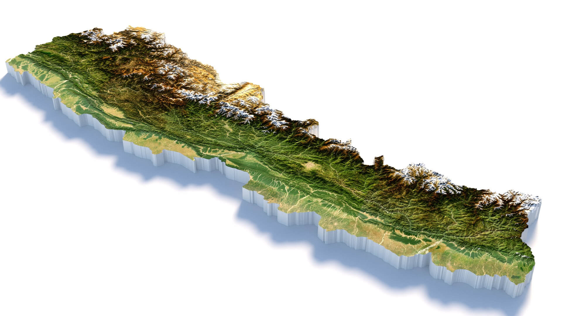 Nepal Terrain Map - 3D Model by 3dstudio