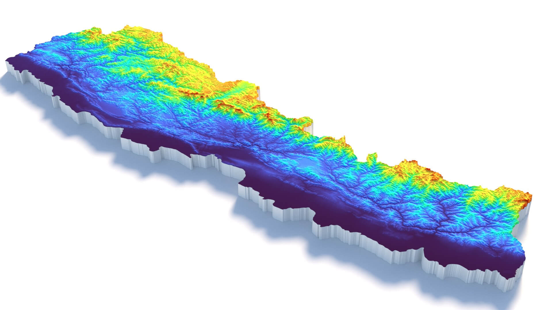 Nepal Terrain Map - 3D Model by 3dstudio