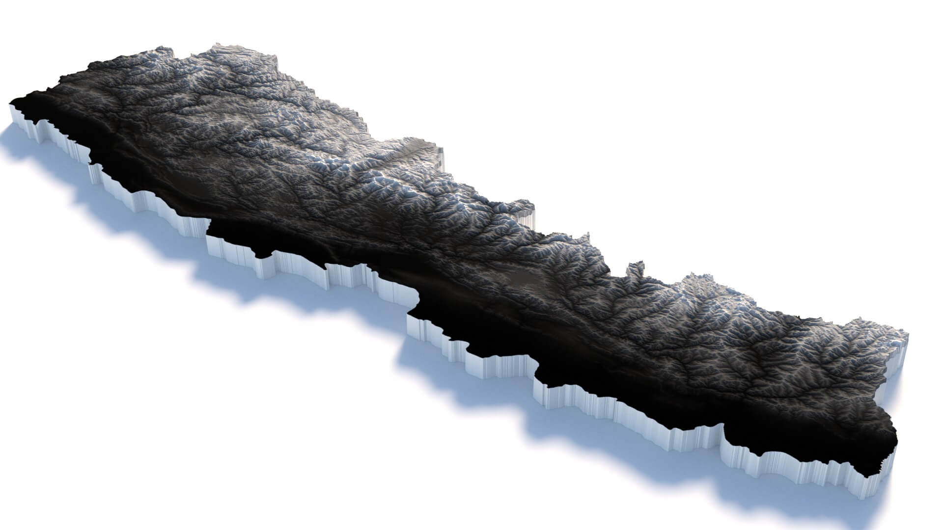 Nepal Terrain Map - 3D Model by 3dstudio