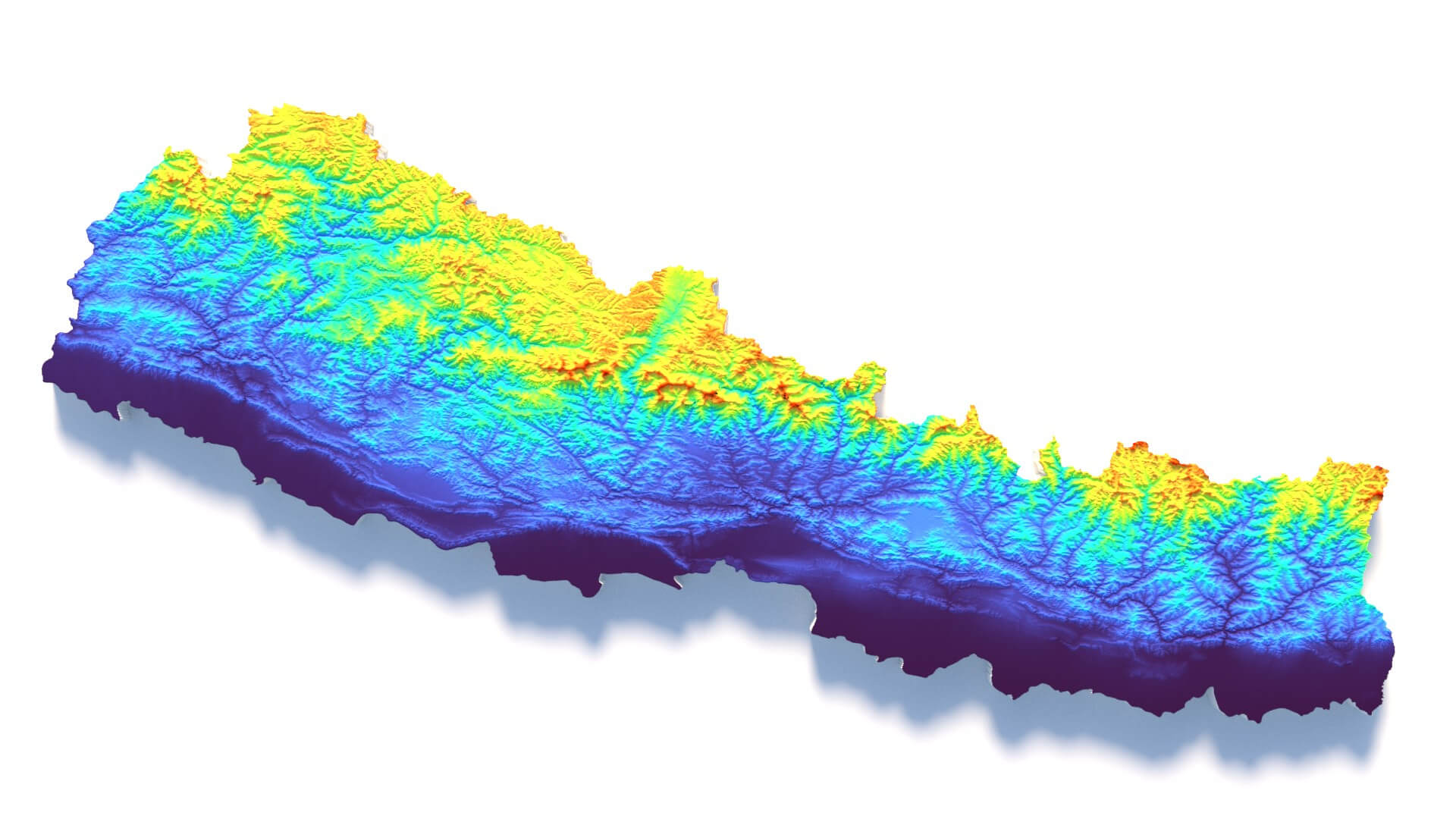 Nepal Terrain Map - 3D Model by 3dstudio