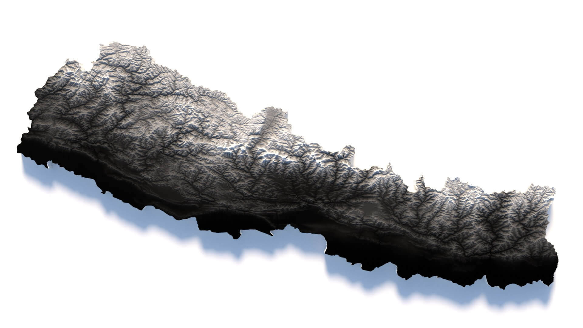 Nepal Terrain Map - 3D Model by 3dstudio