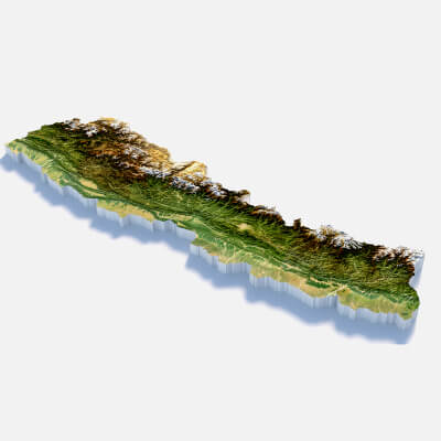 Nepal Terrain Map - 3D Model by 3dstudio