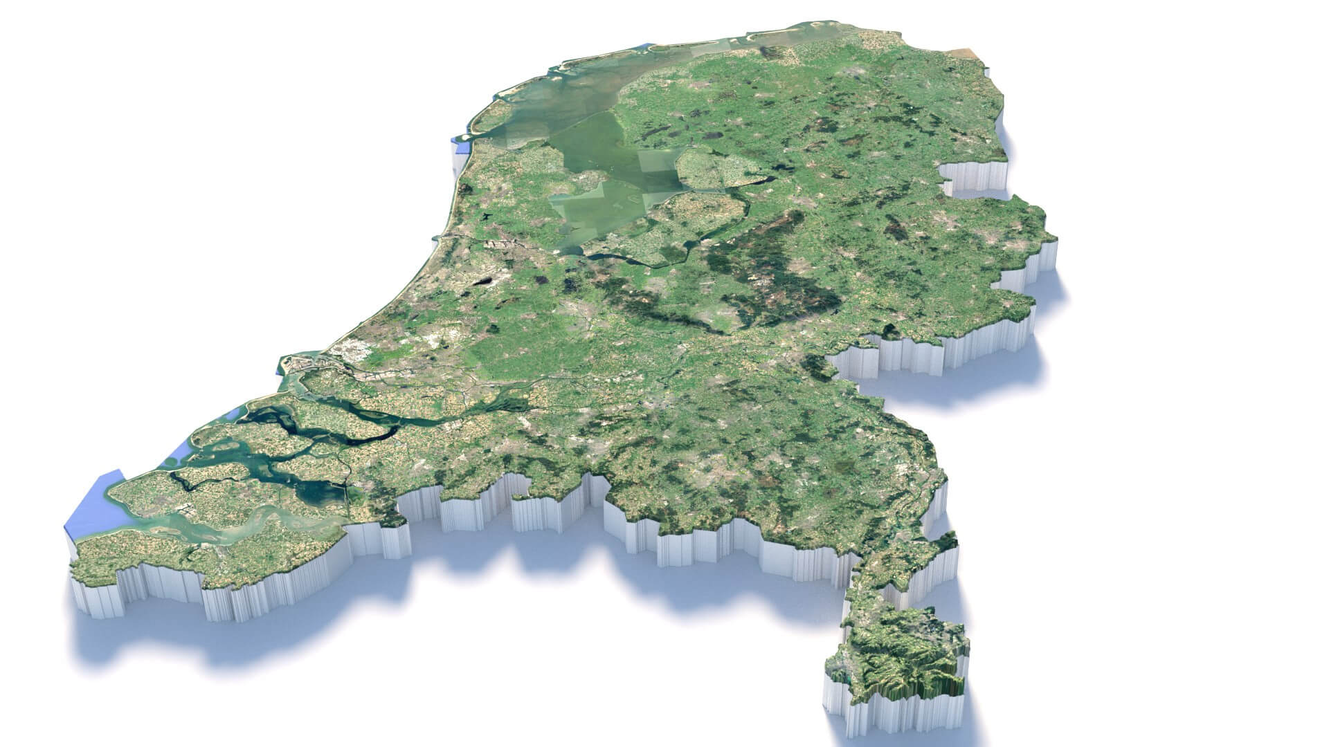 Netherlands Terrain Map - 3D Model by 3dstudio