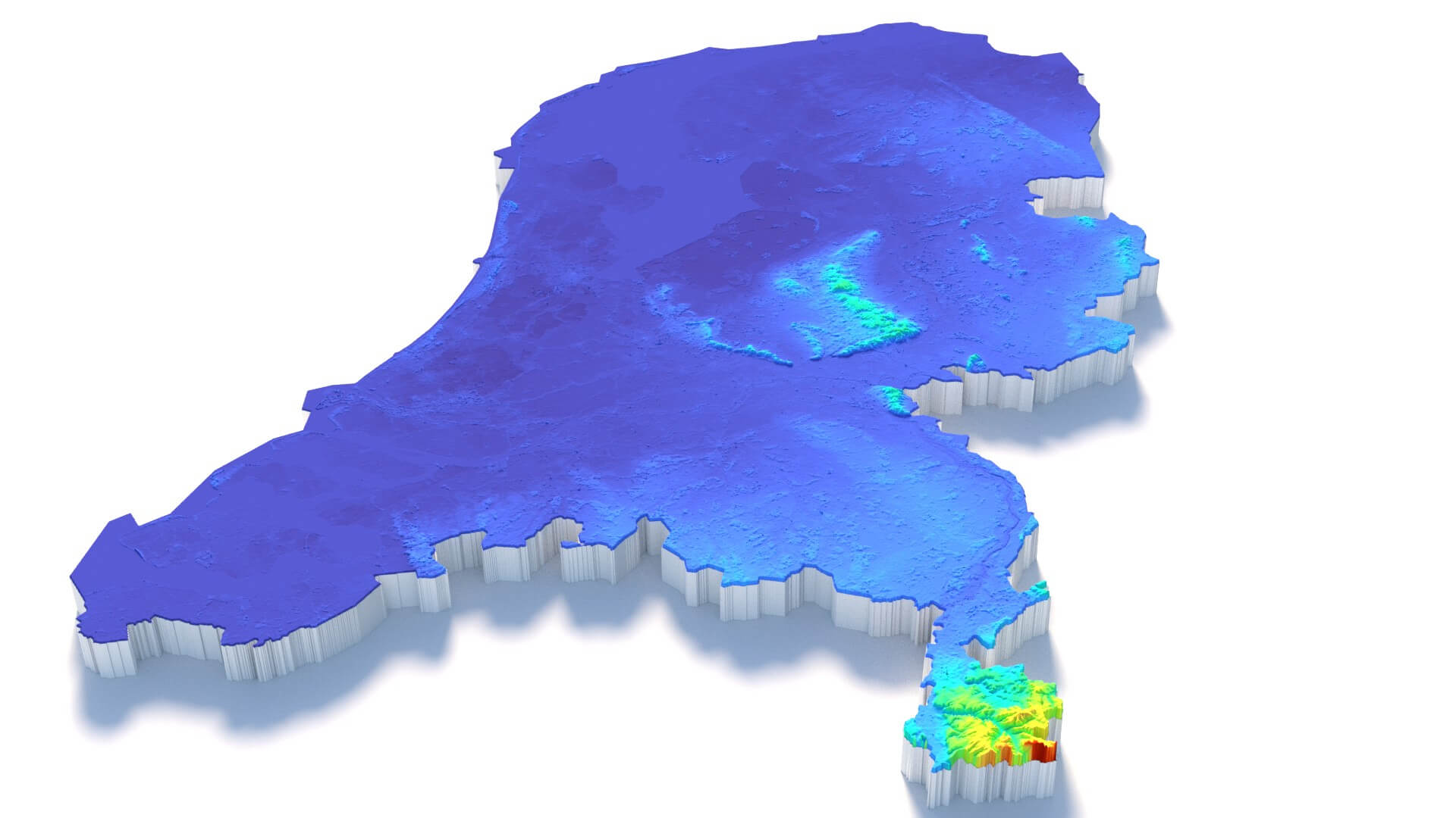 Netherlands Terrain Map - 3D Model by 3dstudio