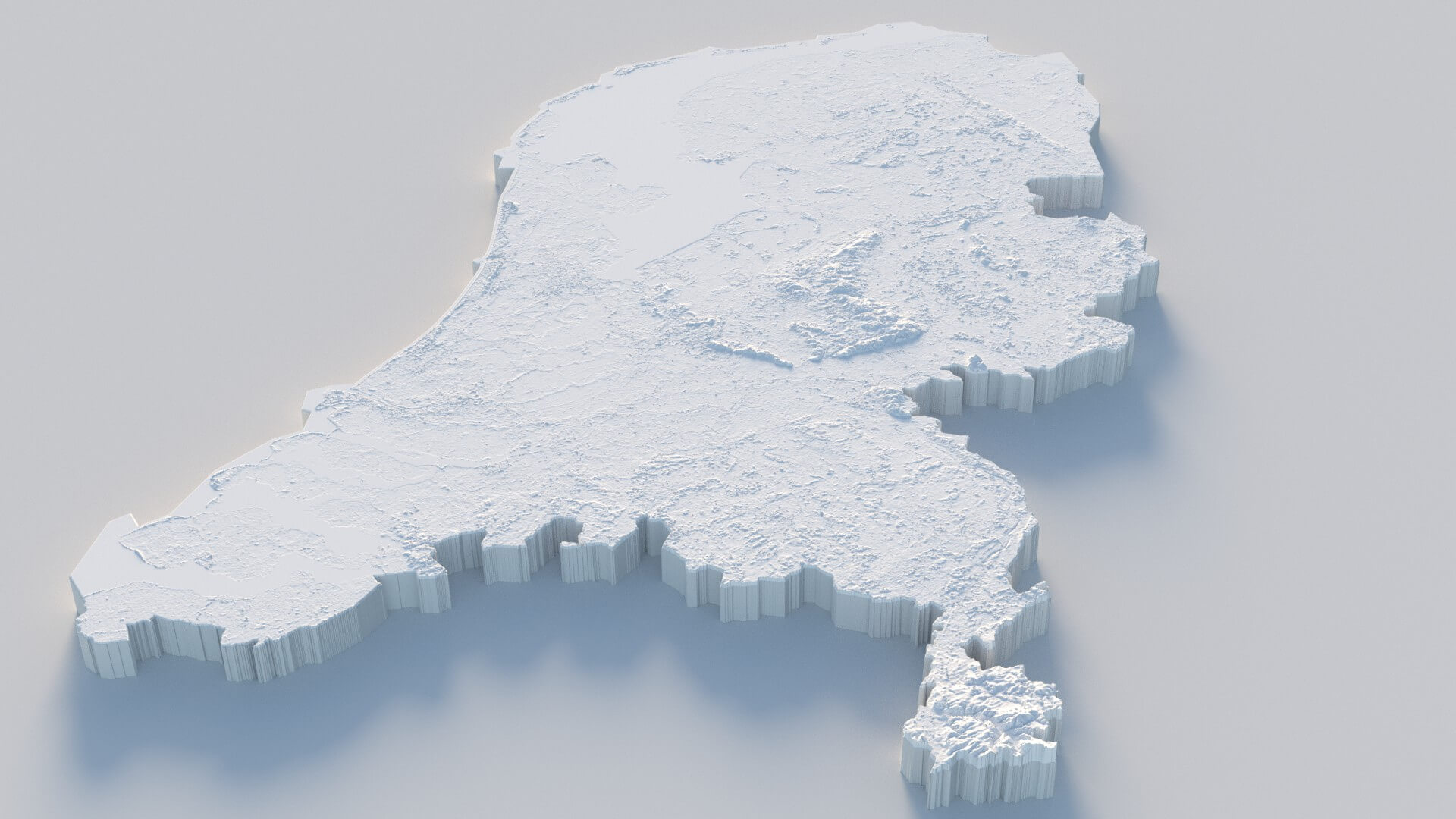 Netherlands Terrain Map - 3D Model by 3dstudio