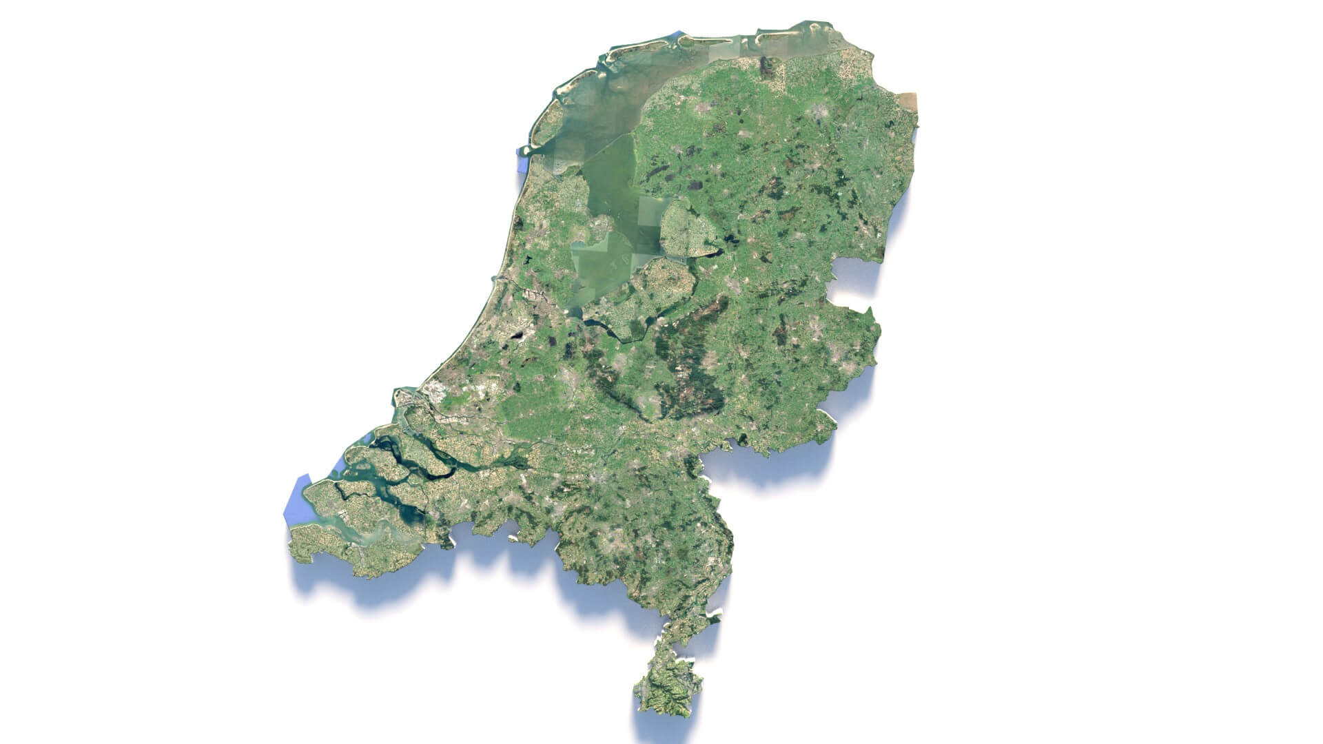 Netherlands Terrain Map - 3D Model by 3dstudio
