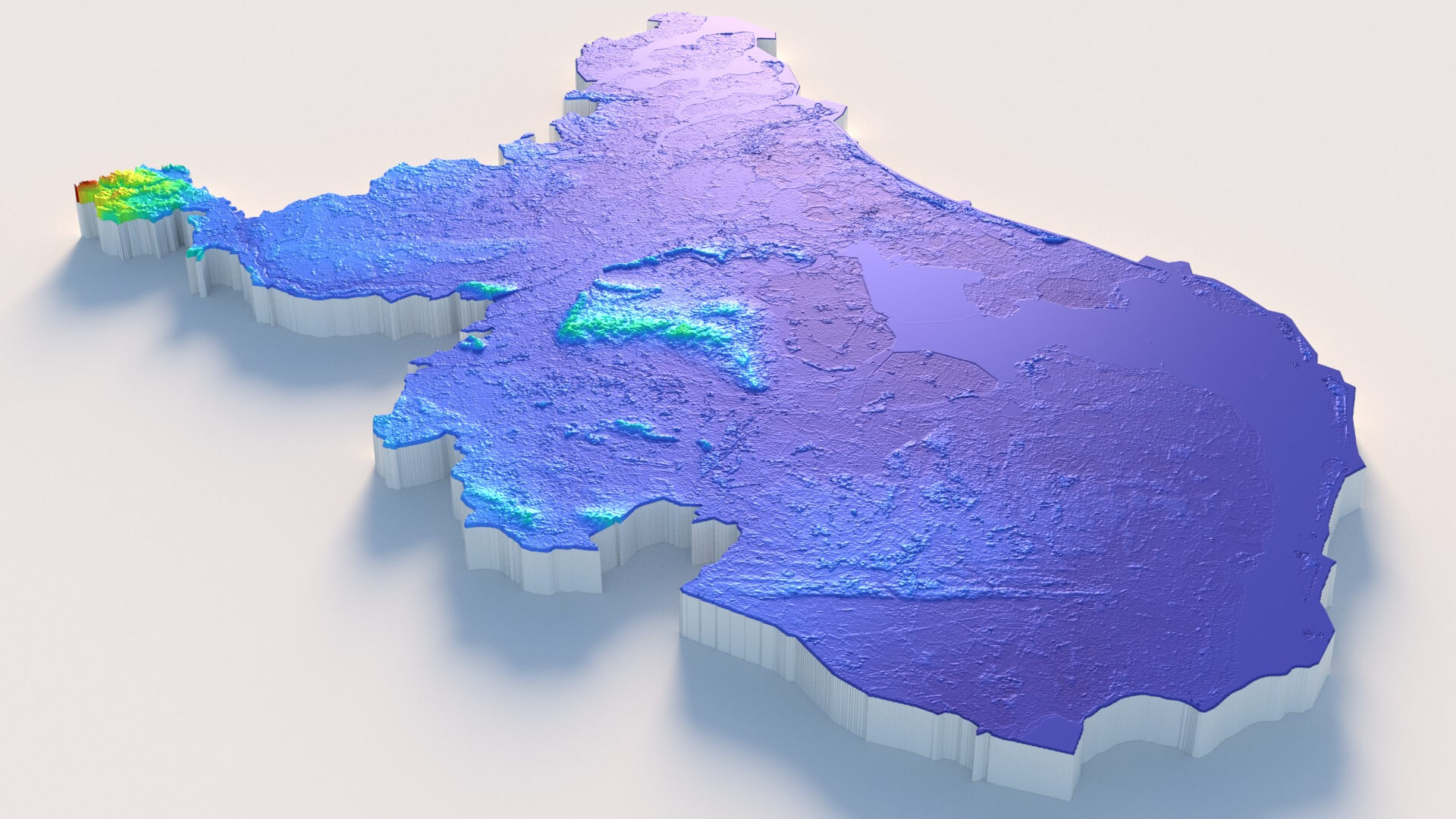 Netherlands Terrain Map - 3D Model by 3dstudio