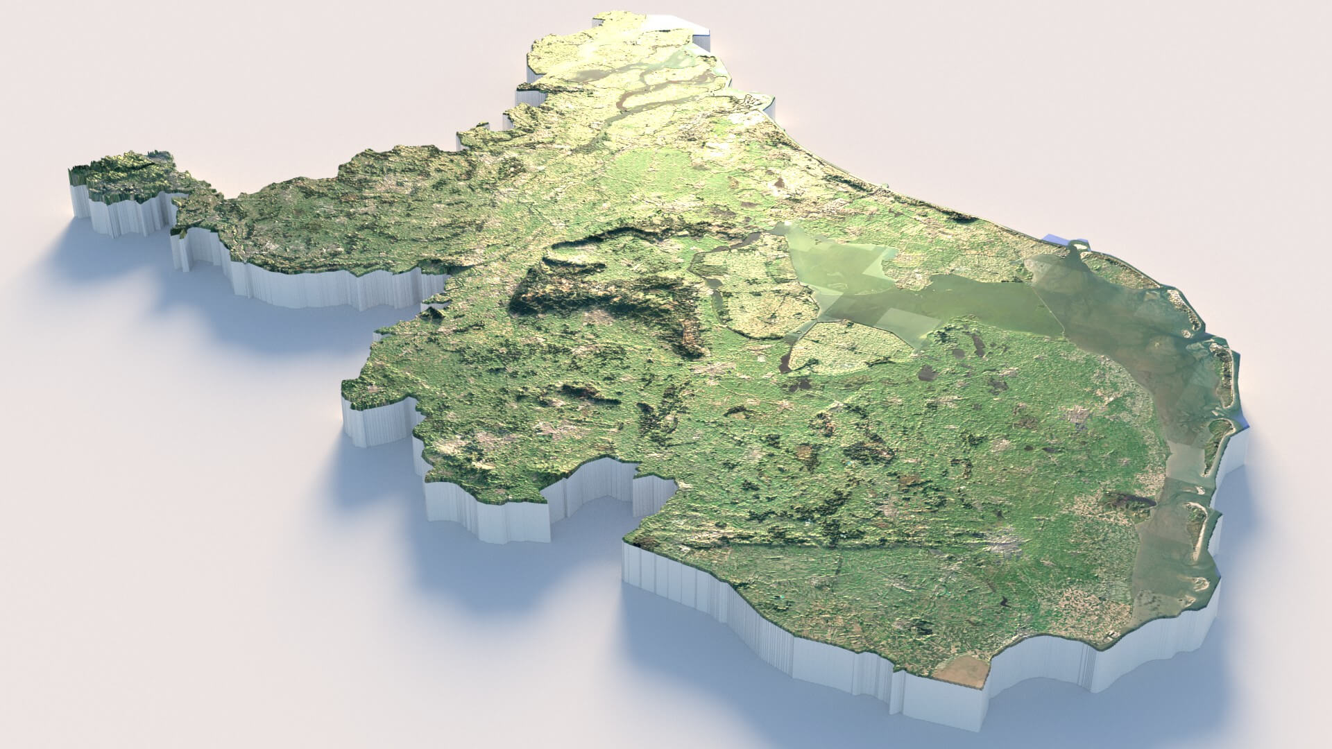 Netherlands Terrain Map - 3D Model by 3dstudio