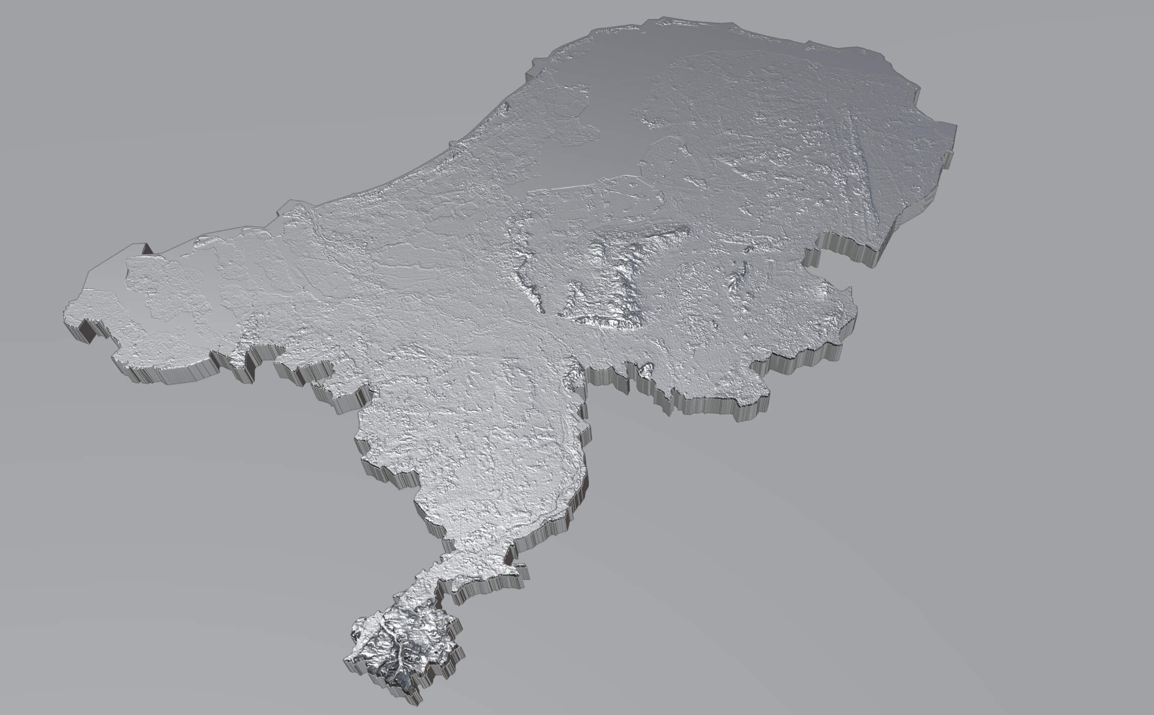 Netherlands Terrain Map - 3D Model by 3dstudio
