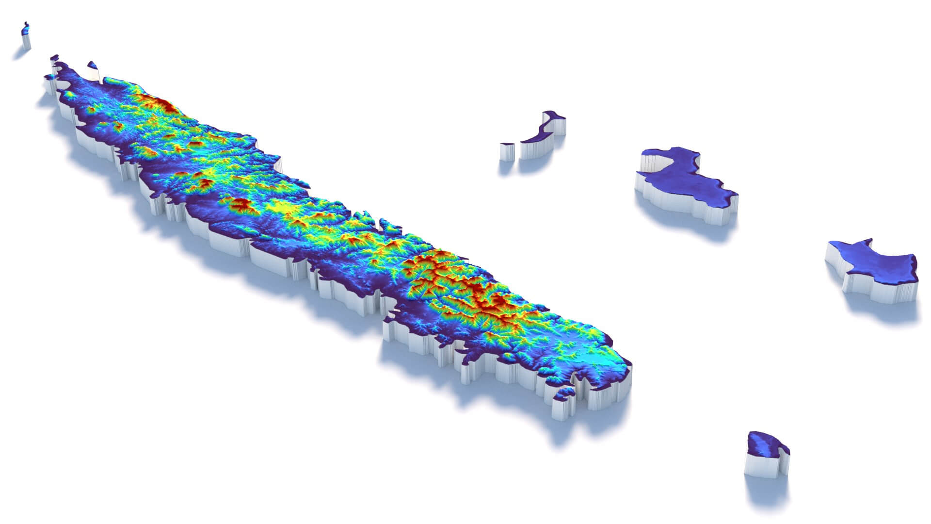 New Caledonia Terrain Map - 3D Model by 3dstudio