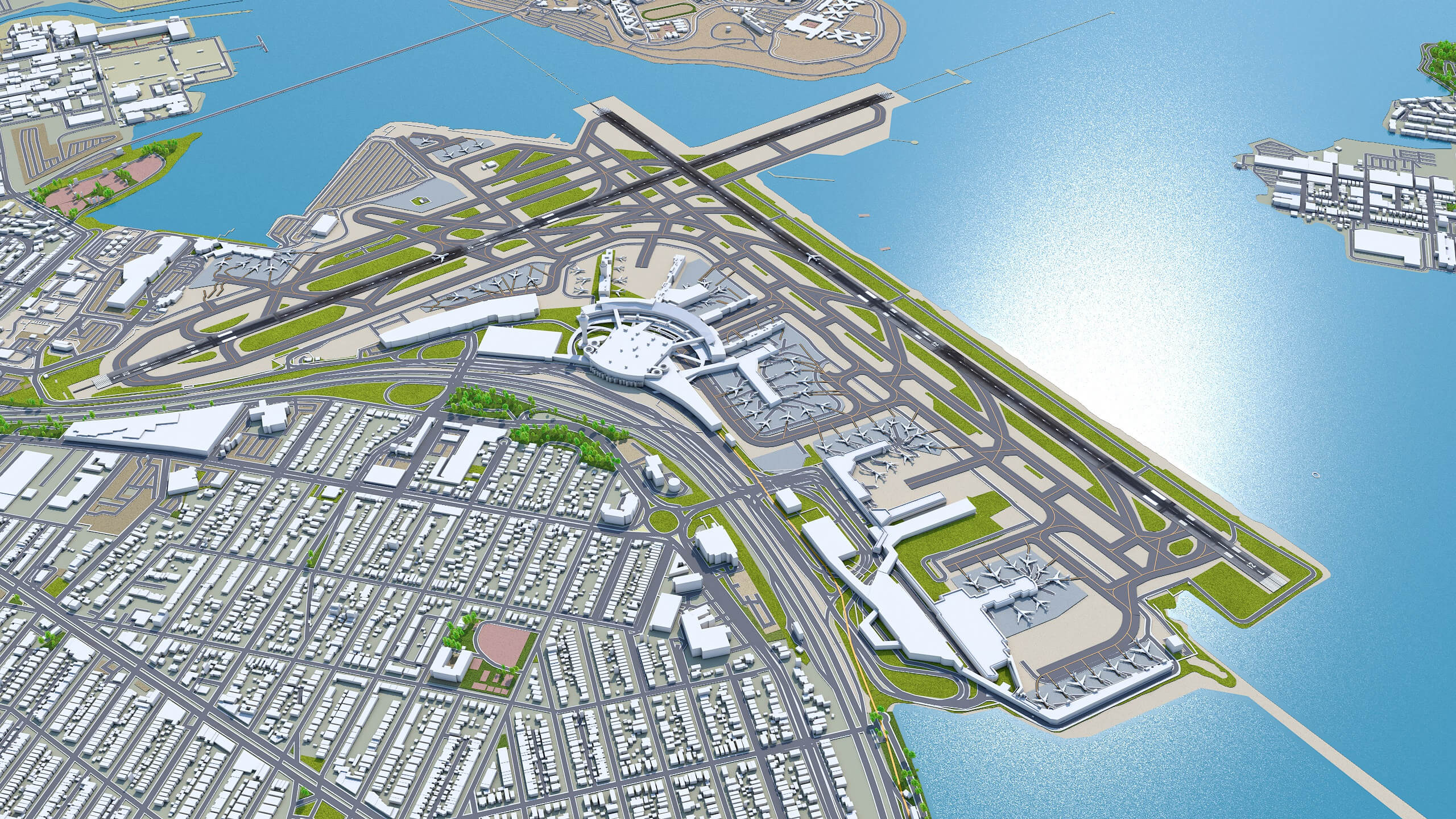 New York LaGuardia Airport - 3D Model by 3dstudio