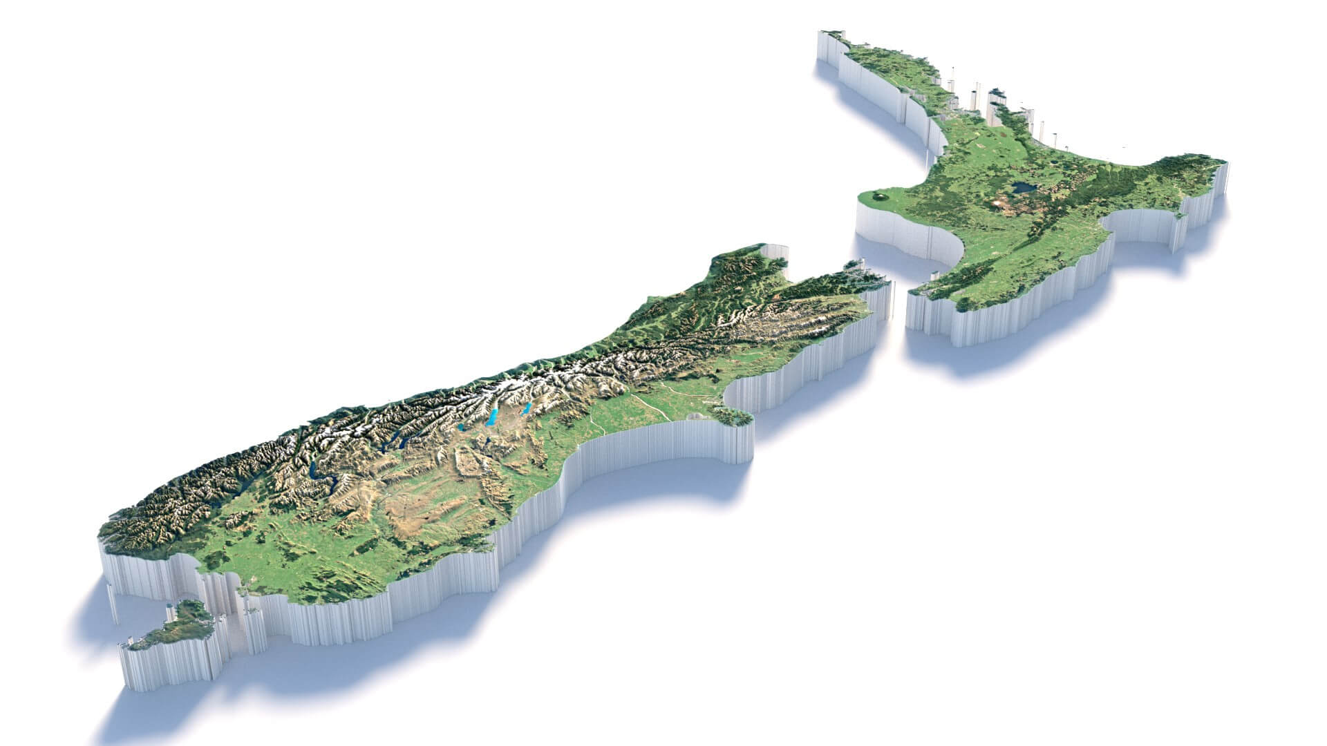New Zealand Terrain Map - 3D Model by 3dstudio