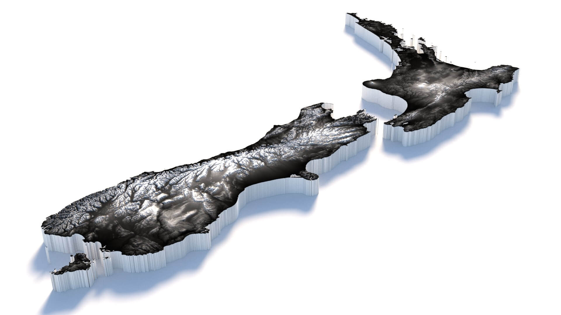 New Zealand Terrain Map - 3D Model by 3dstudio