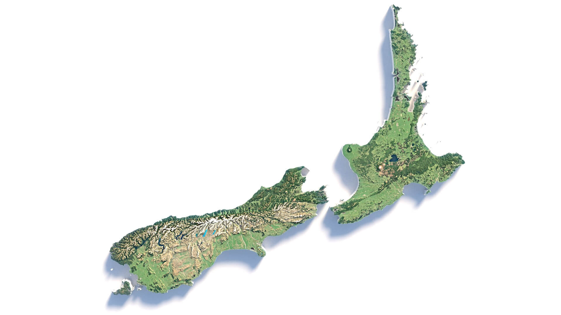 New Zealand Terrain Map - 3D Model by 3dstudio