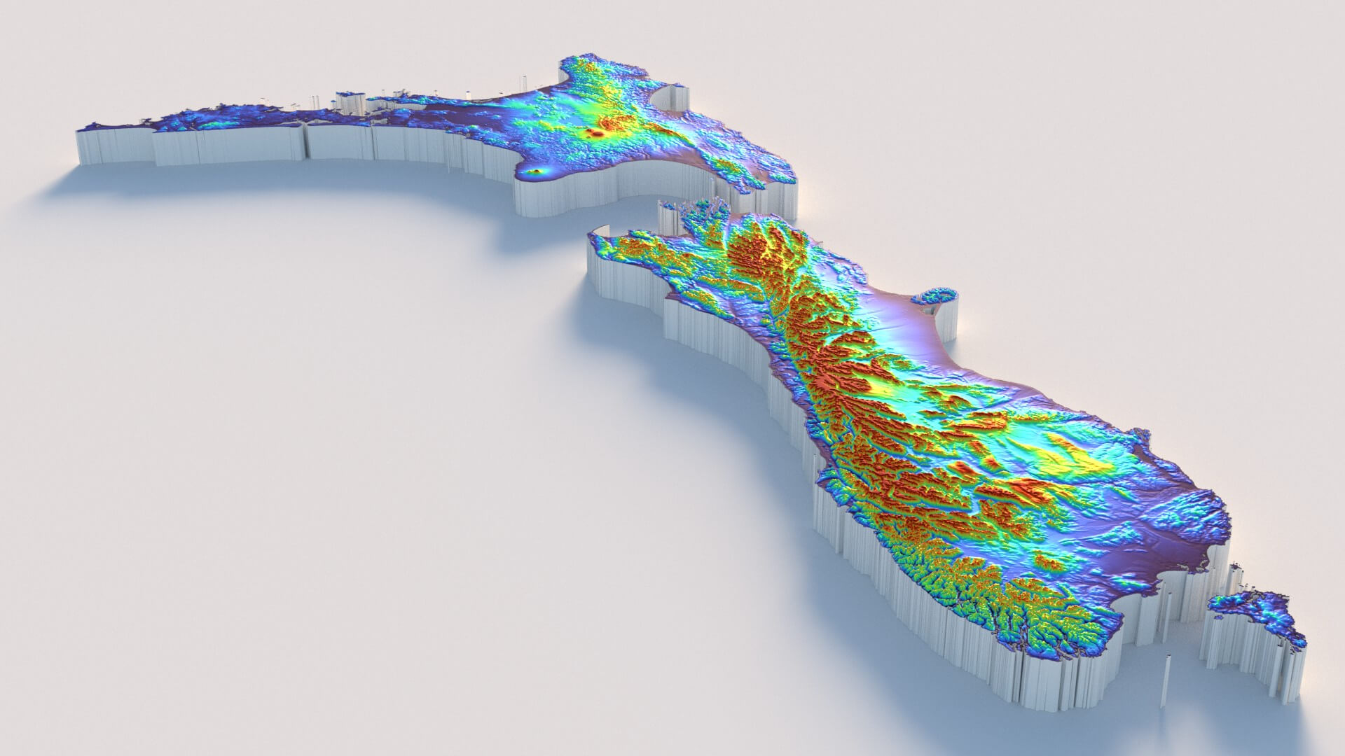 New Zealand Terrain Map - 3D Model by 3dstudio