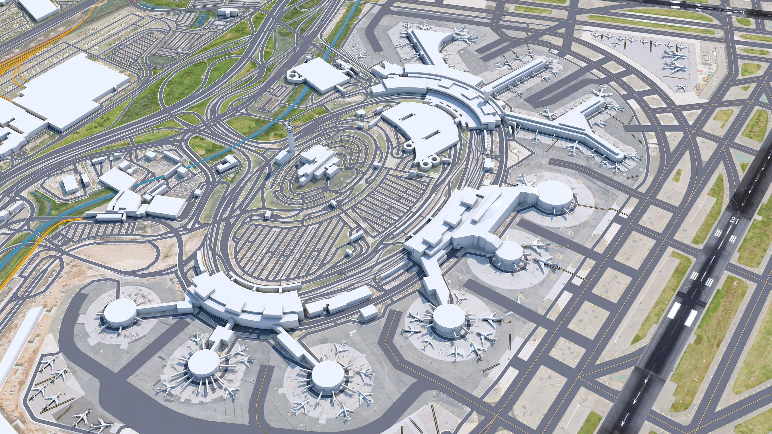 Newark Liberty International Airport - 3D Model by 3dstudio