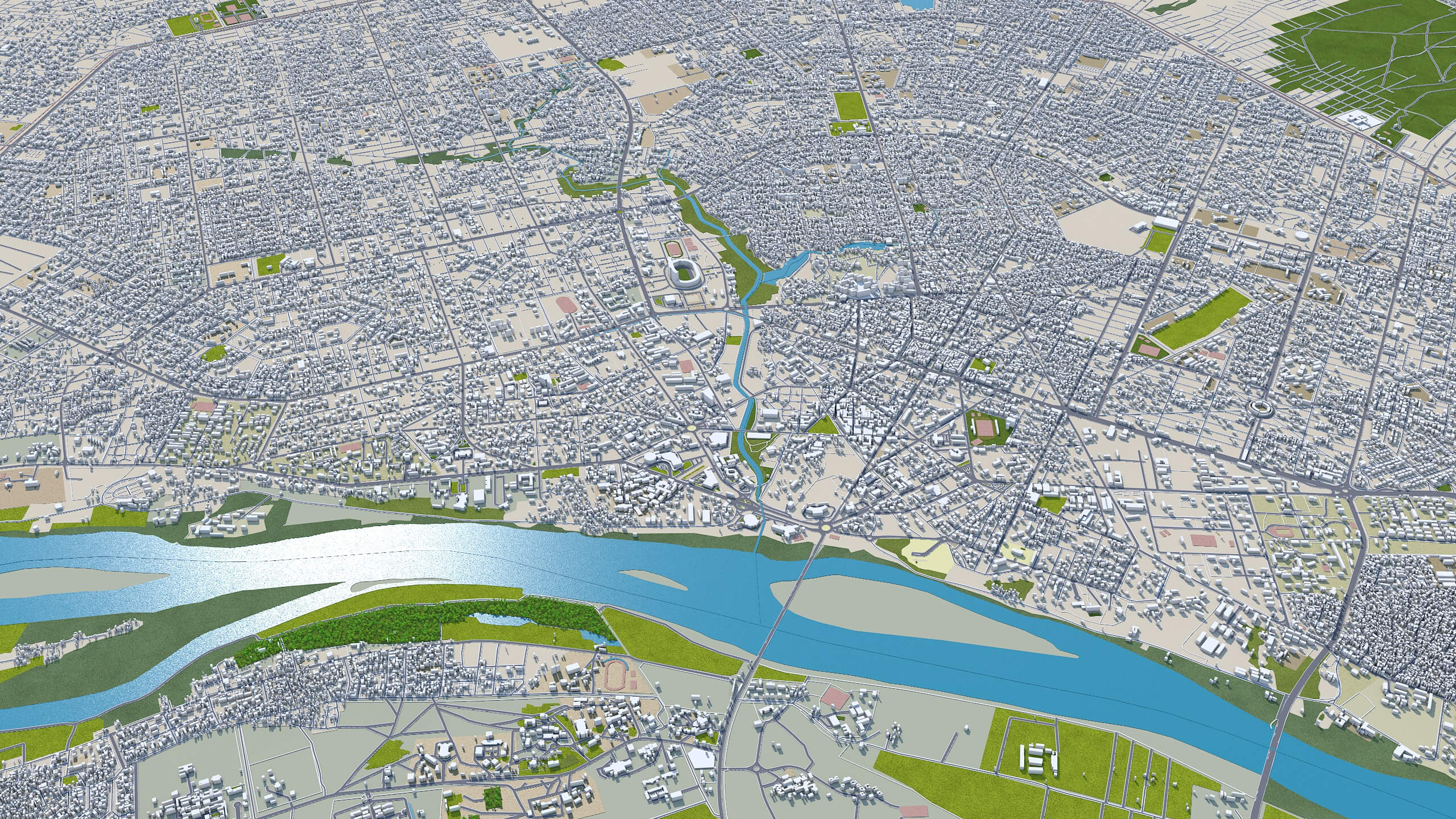 Niamey City Niger 3D Model 30km by 3dstudio