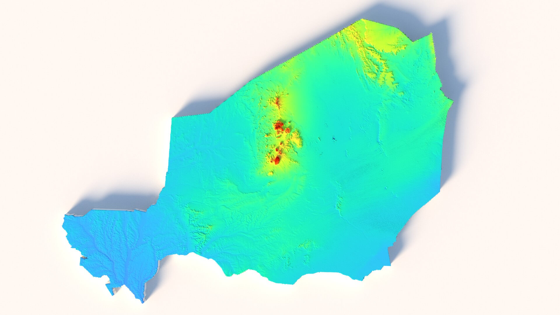 Niger Terrain Map - 3D Model by 3dstudio