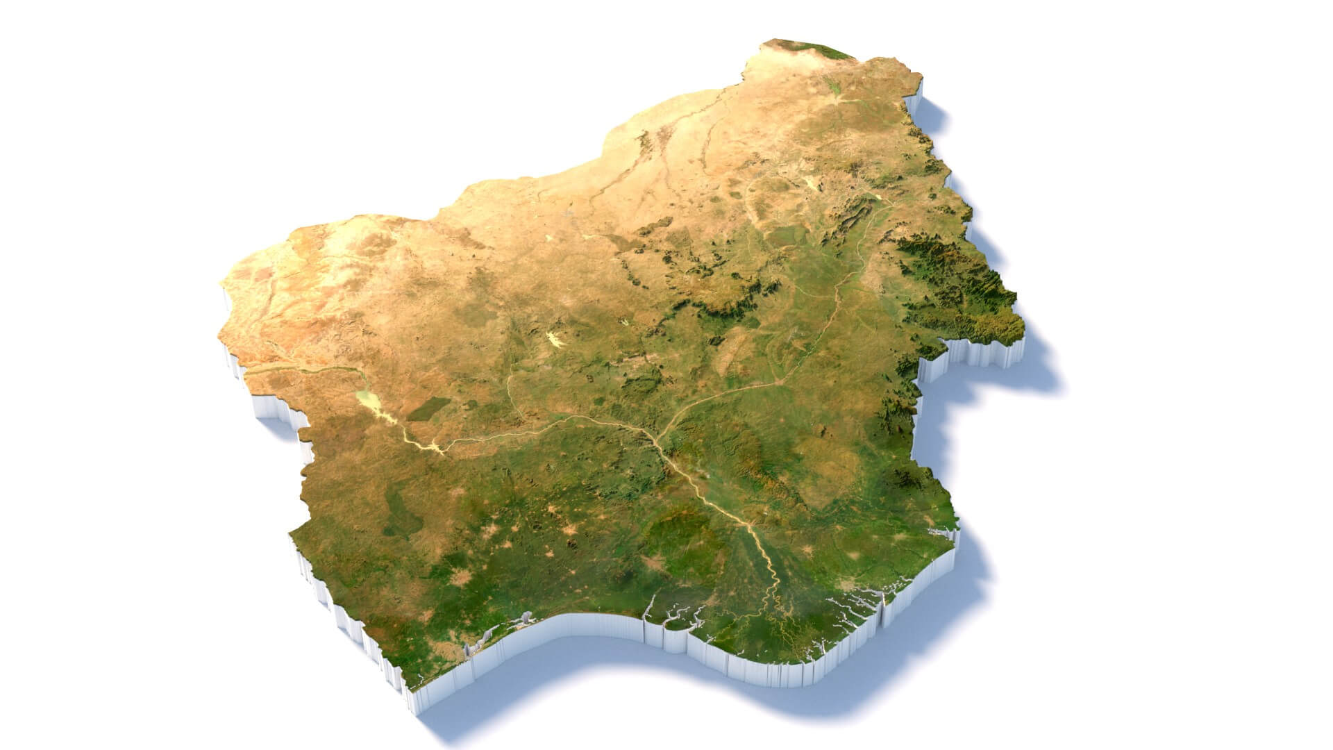 Nigeria Terrain Map - 3D Model by 3dstudio