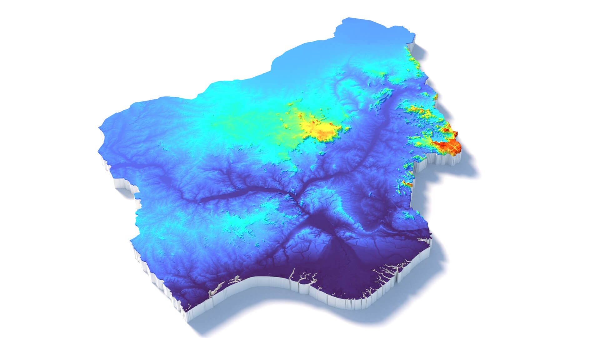 Nigeria Terrain Map - 3D Model by 3dstudio