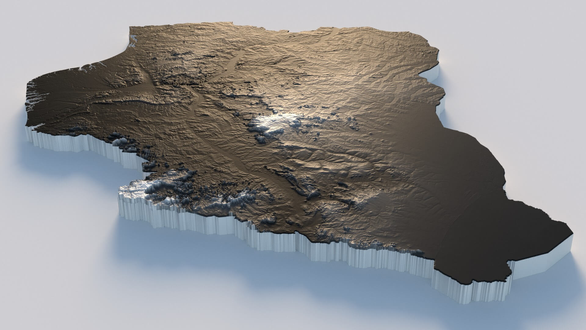 Nigeria Terrain Map - 3D Model by 3dstudio