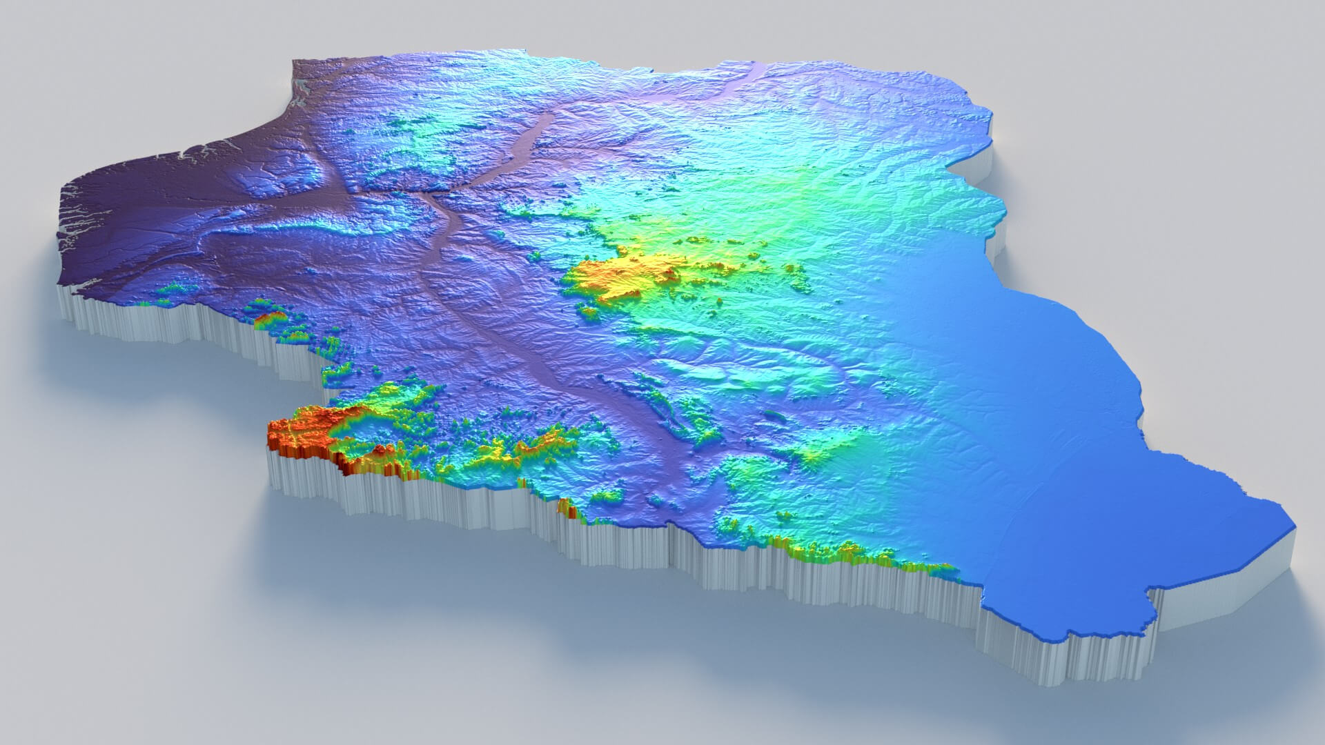 Nigeria Terrain Map - 3D Model by 3dstudio