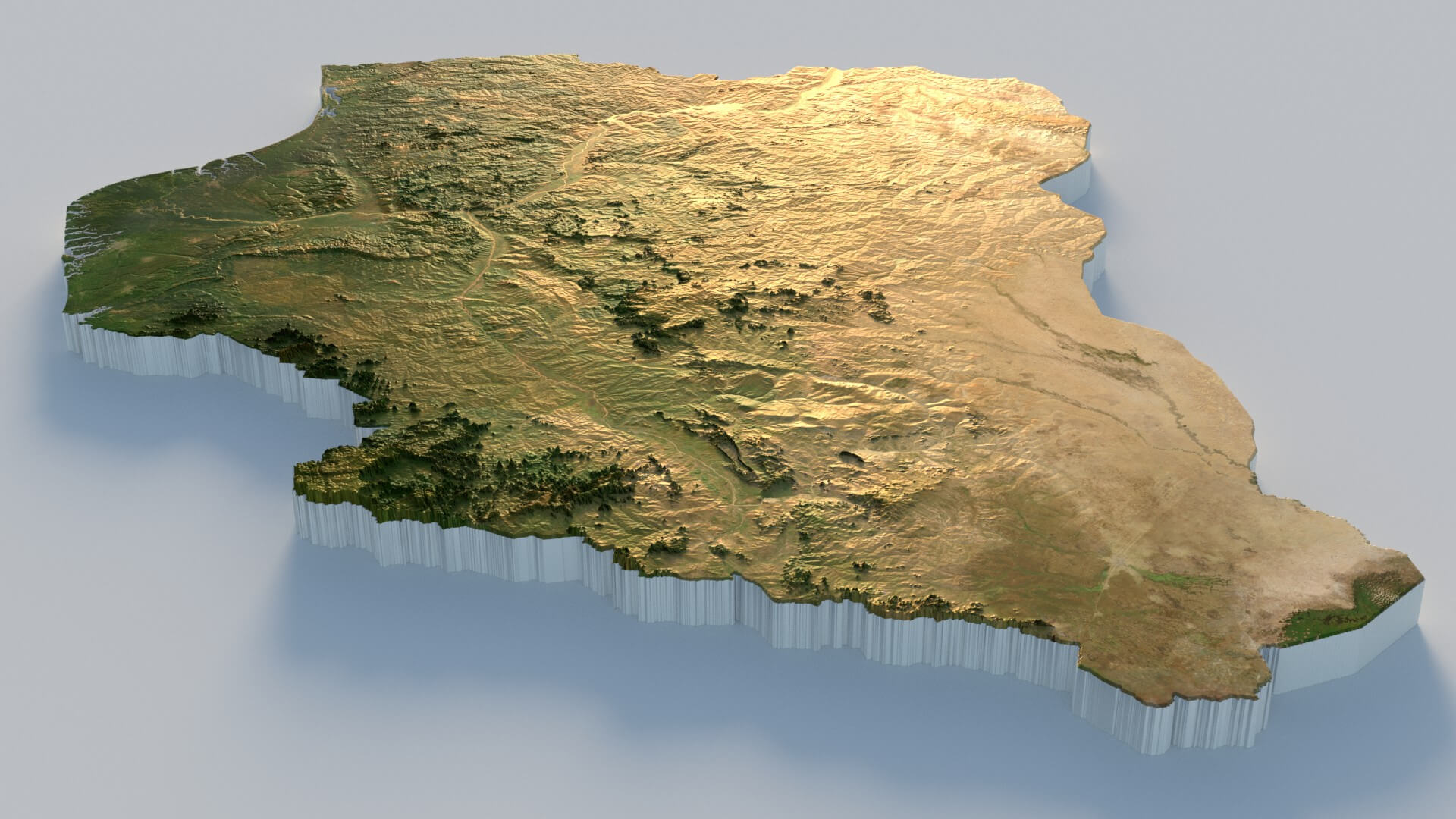 Nigeria Terrain Map - 3D Model by 3dstudio