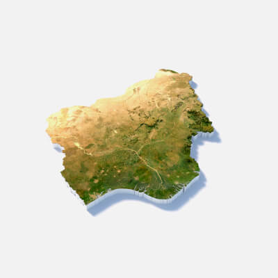 Nigeria Terrain Map - 3D Model by 3dstudio
