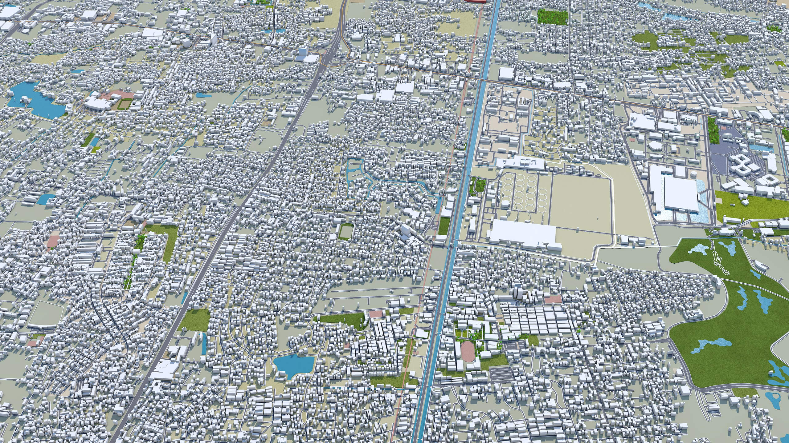 Nonthaburi City Thailand 3D Model 15km by 3dstudio