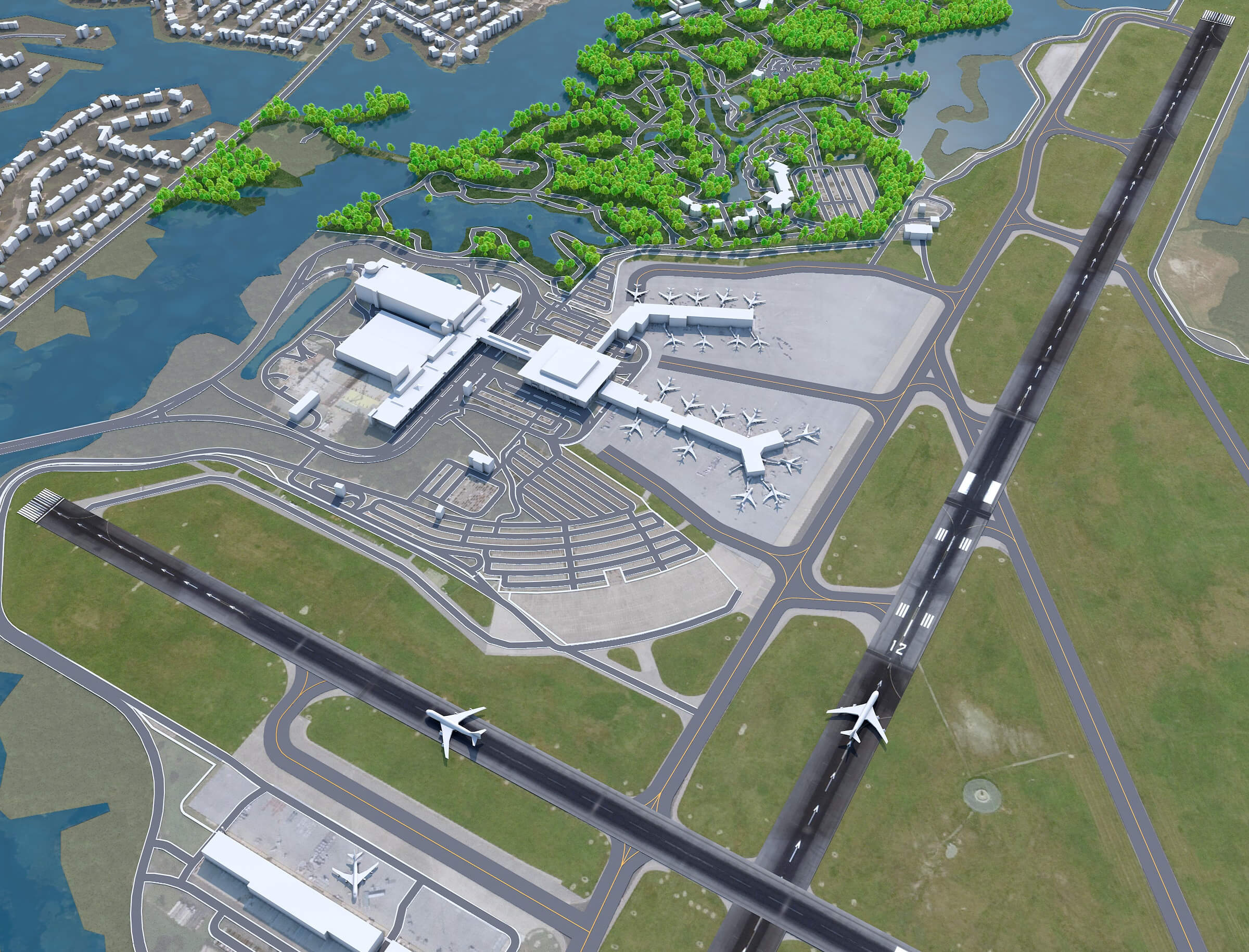 Norfolk International Airport - 3D Model by 3dstudio