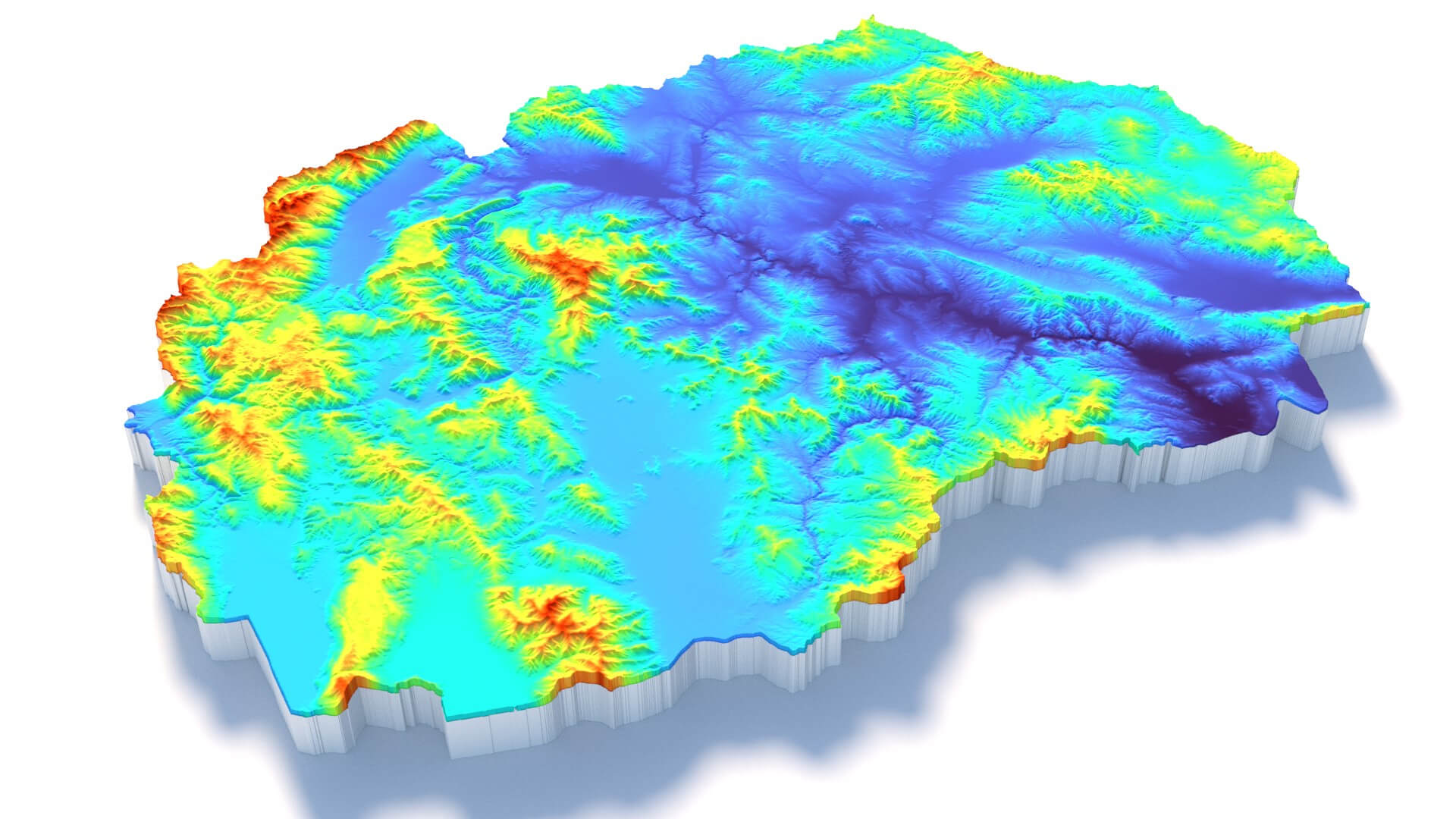 North Macedonia Terrain Map - 3D Model by 3dstudio